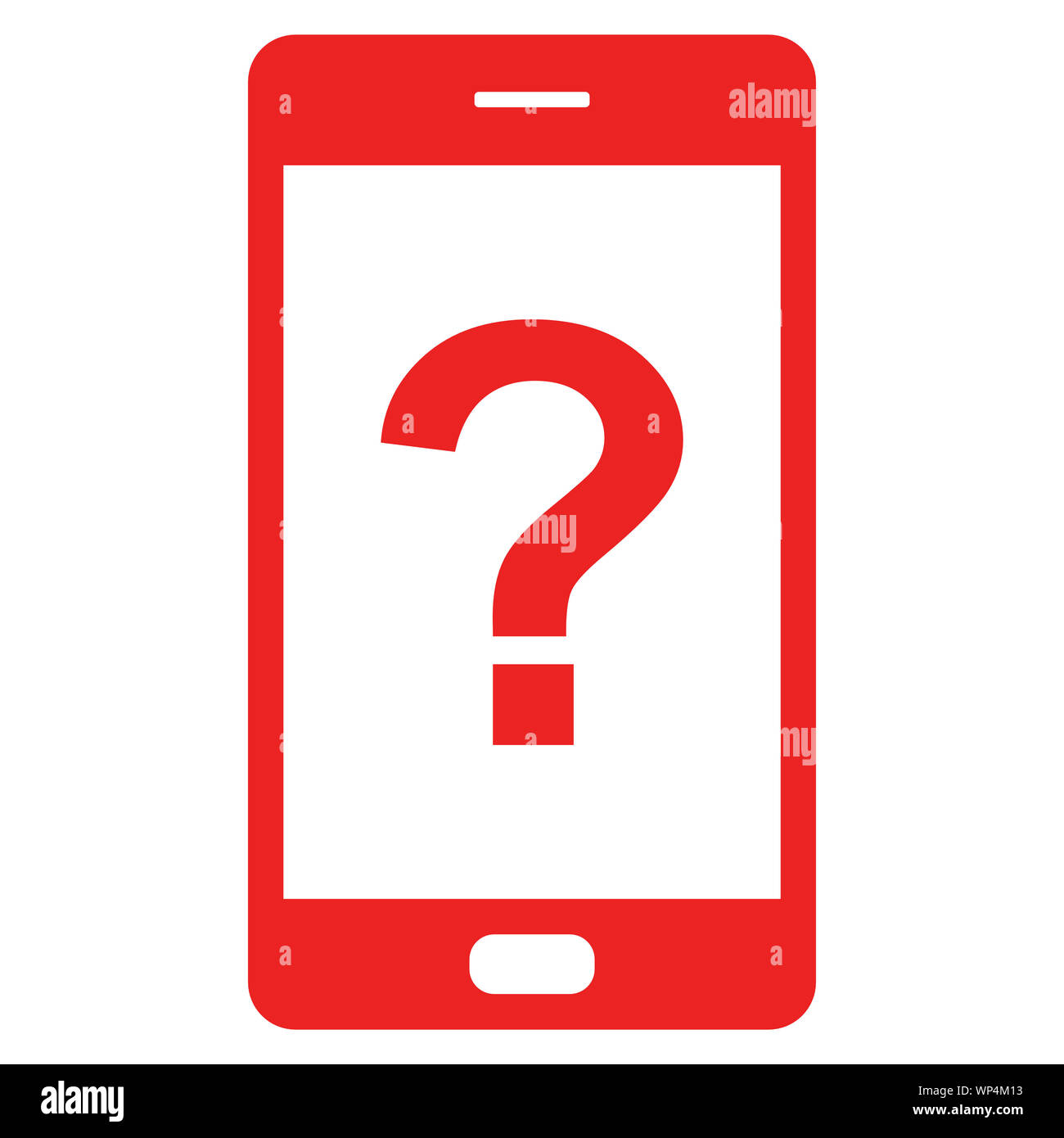 Question mark and smartphone Stock Photo - Alamy