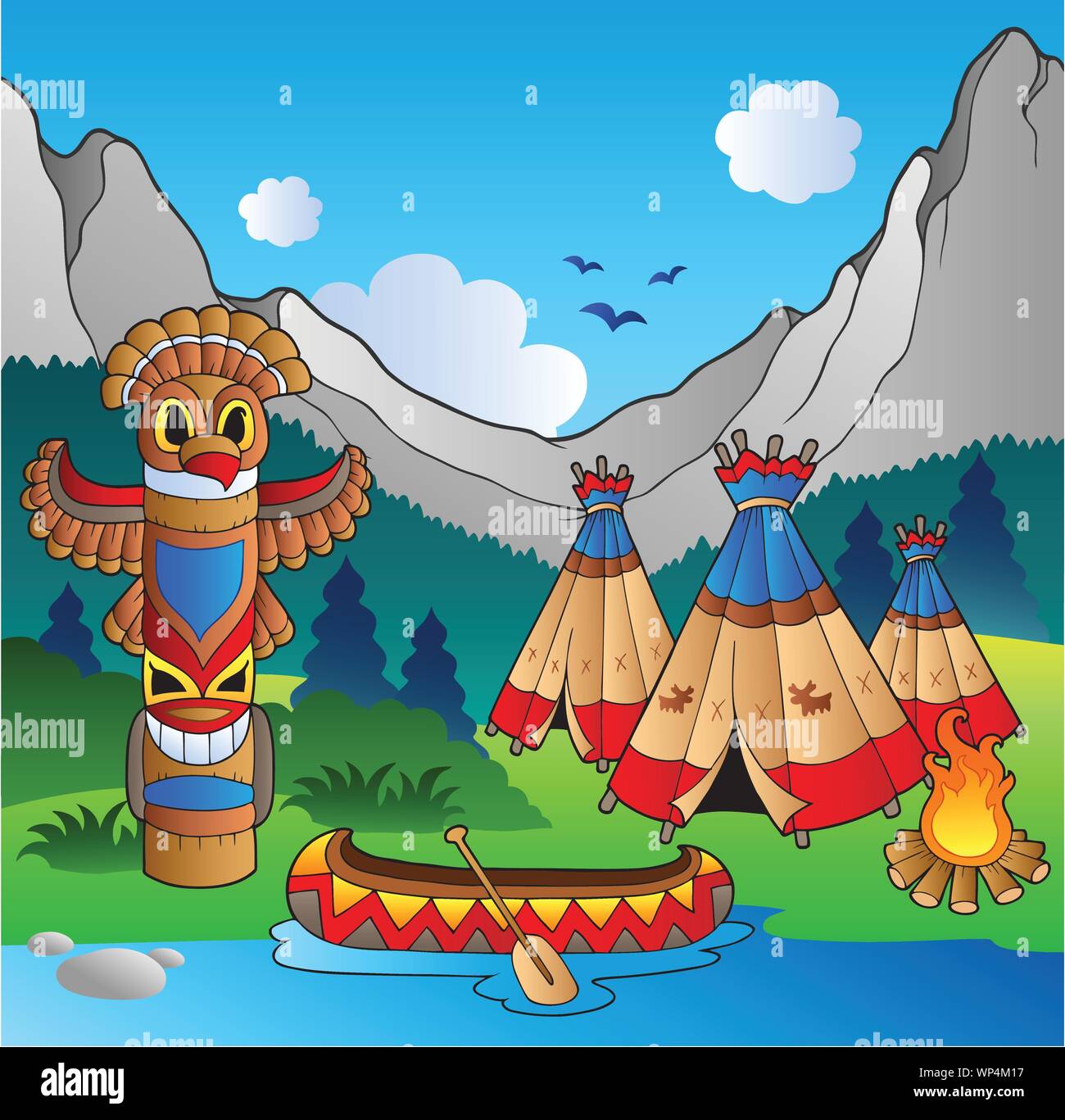 Native Canoe Clipart