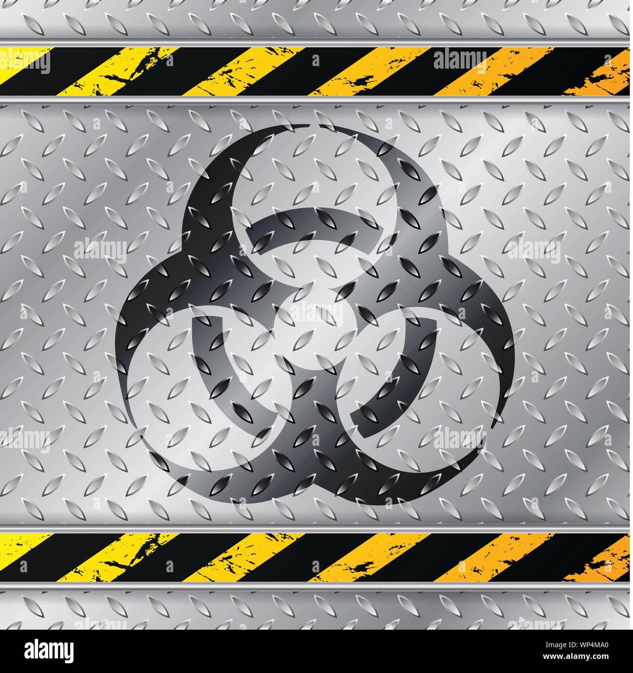 Bio hazzard warning sign on metallic plate Stock Vector Image & Art - Alamy