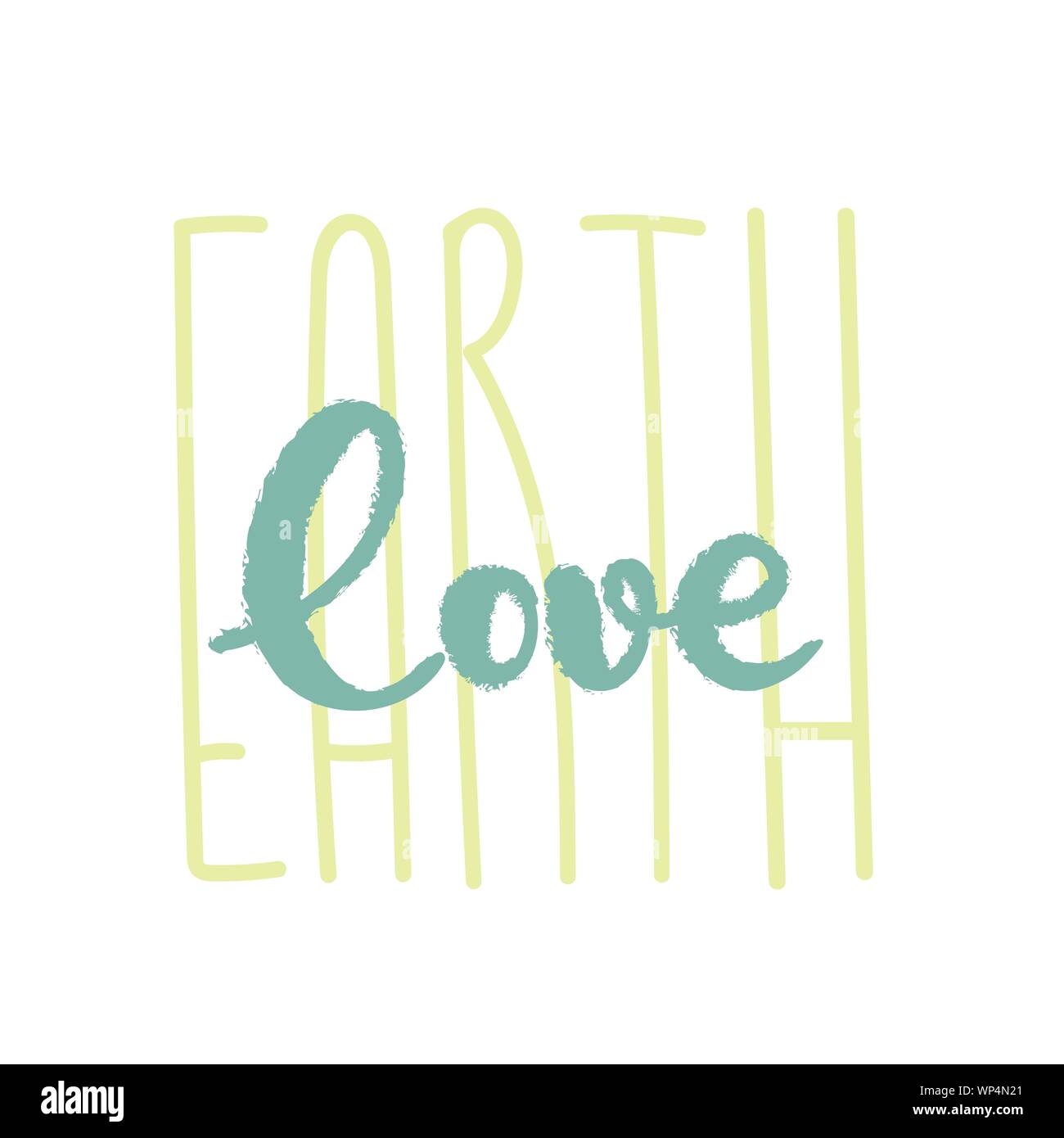 Ecology lettering sign, love of Earth inspirational typography Stock ...