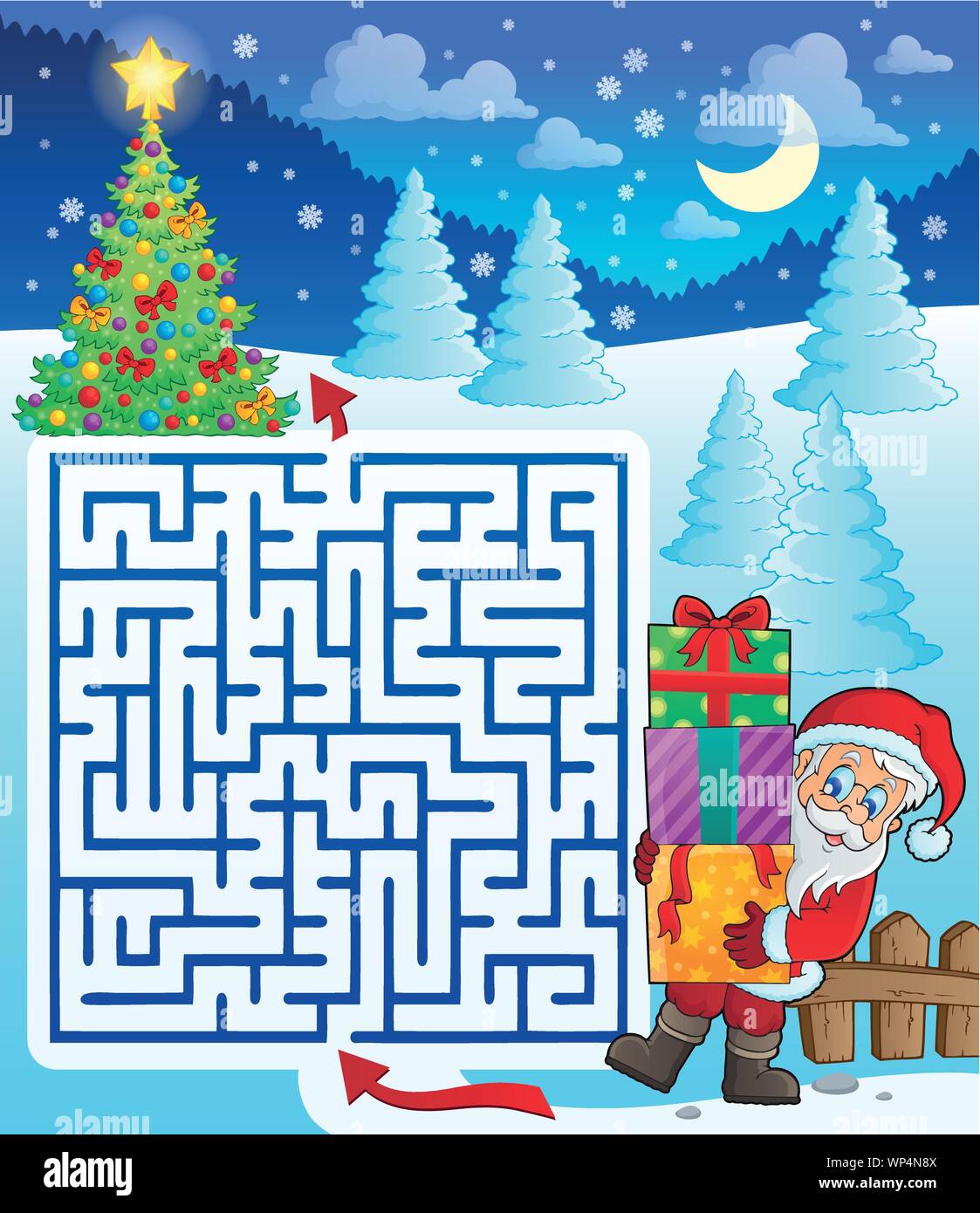 Xmas tree maze Stock Vector Images - Alamy