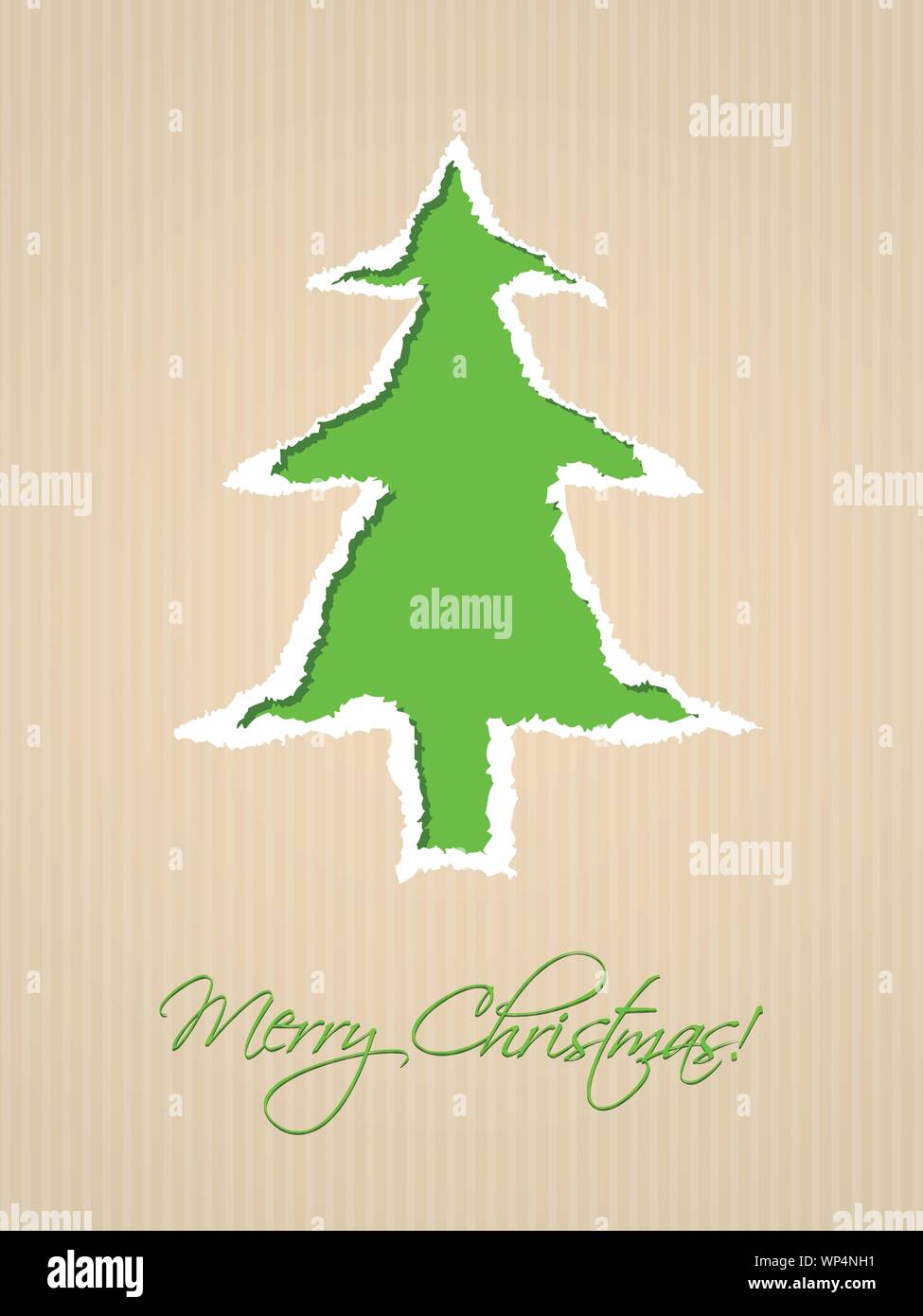 Rip paper card christmas tree Stock Vector Images - Alamy