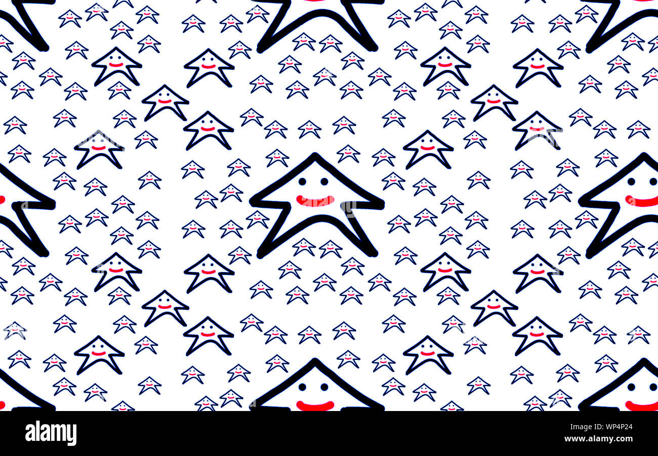 Kids stars on white background. Cute seamless pattern for kids ...