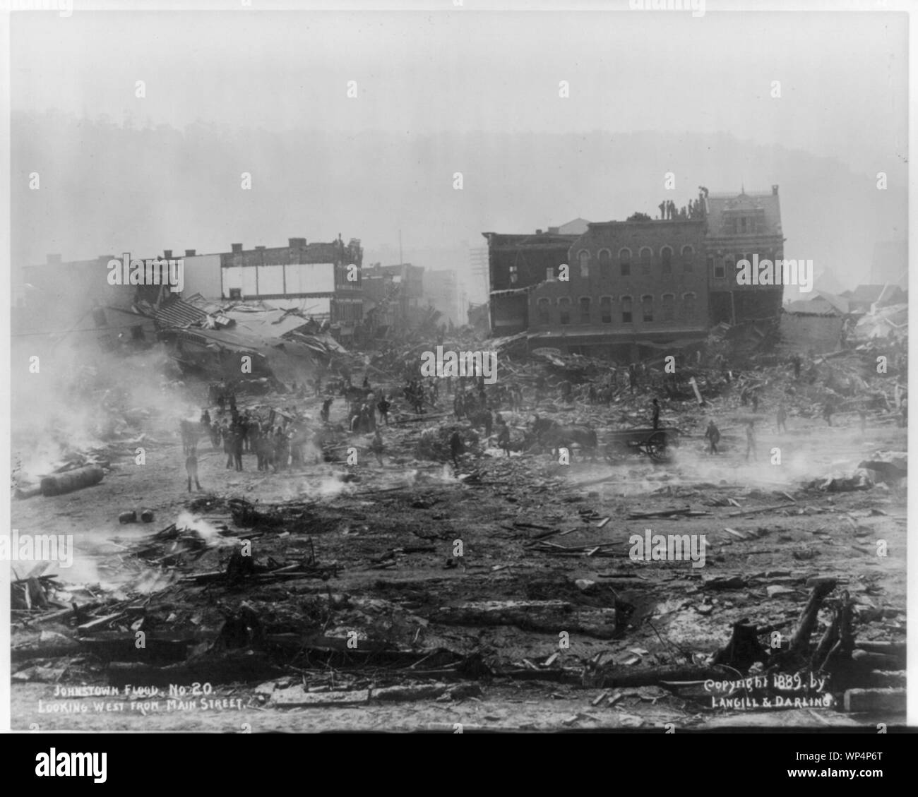 Johnstown Flood, 1889: Looking W. from Main St. #20 Stock Photo - Alamy