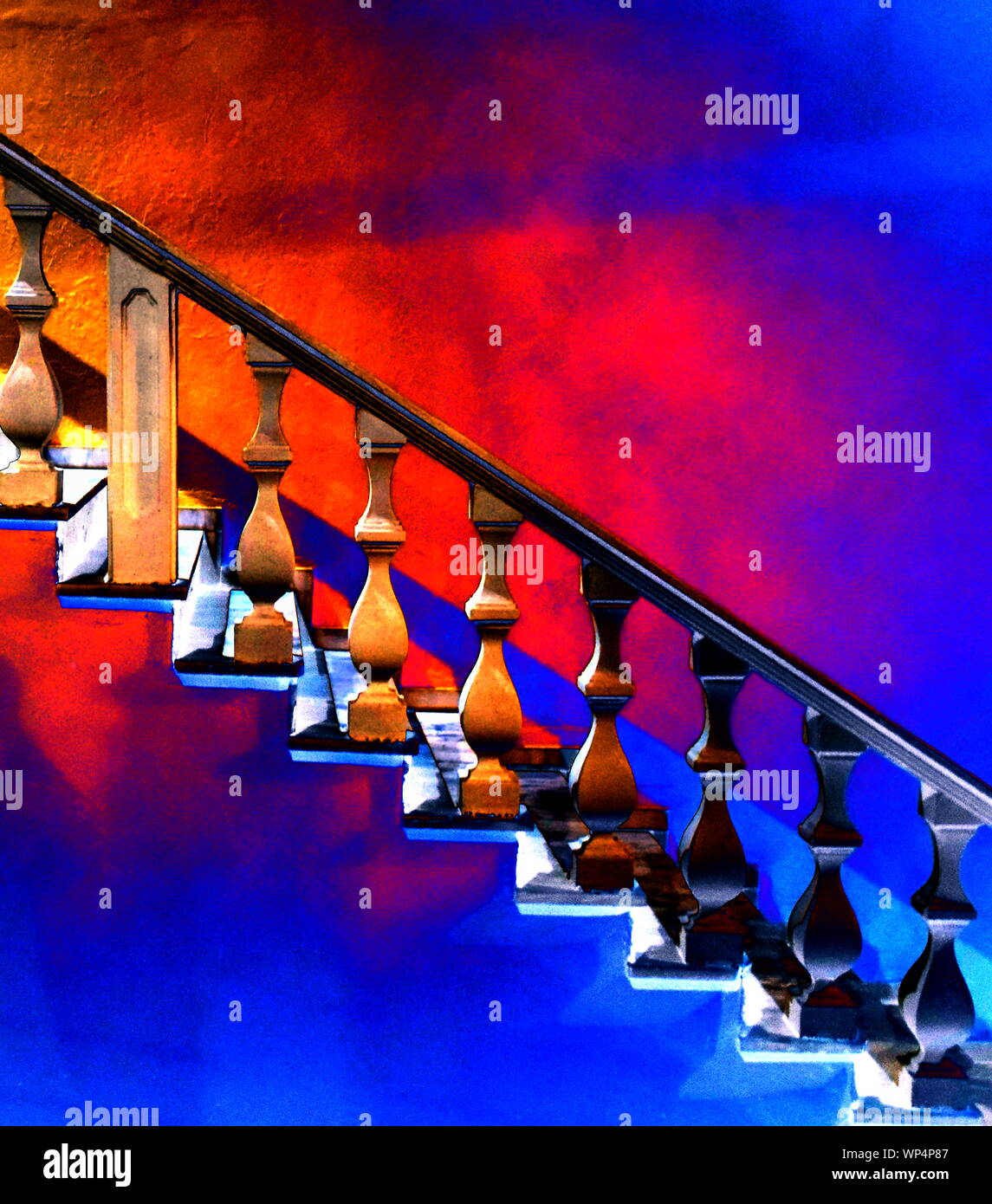 stairs, colorful, many photos, many colors, abstract background Stock ...