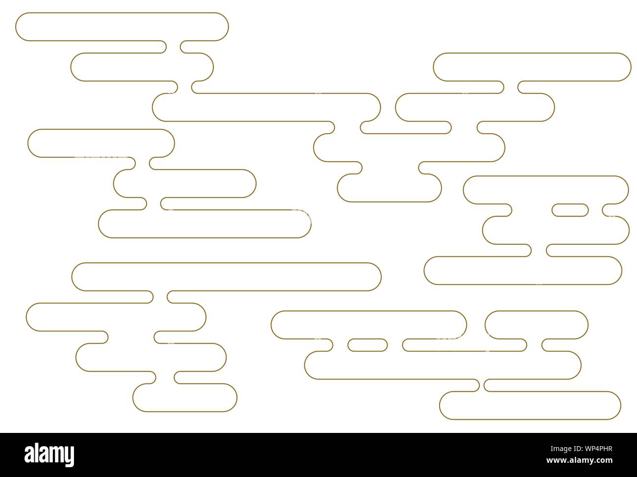 Japanese outline clouds. Chinese clouds. Design elements for creating ...