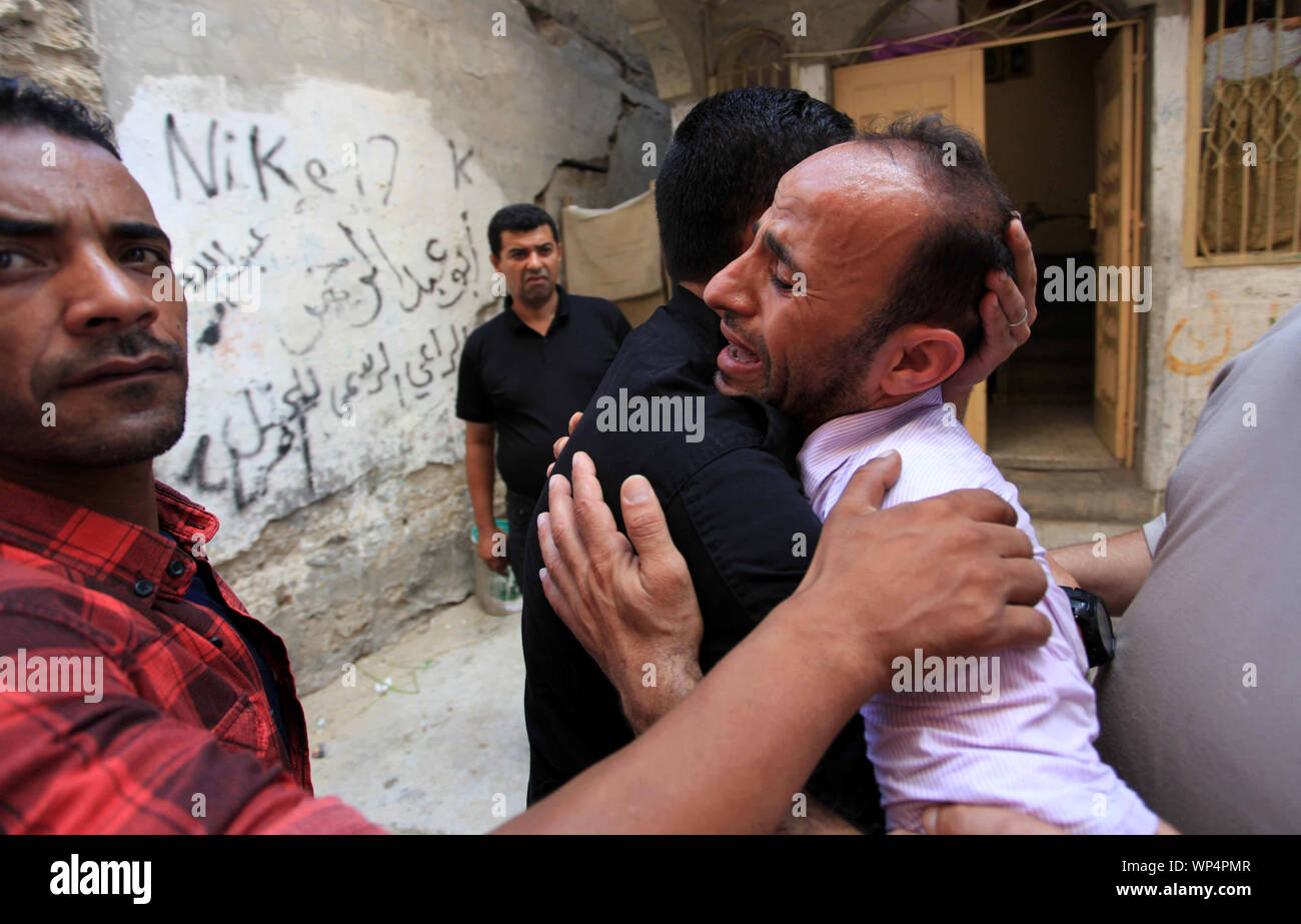 Gaza City, Gaza Strip, Palestinian Territory. 7th Sep, 2019. Relatives ...