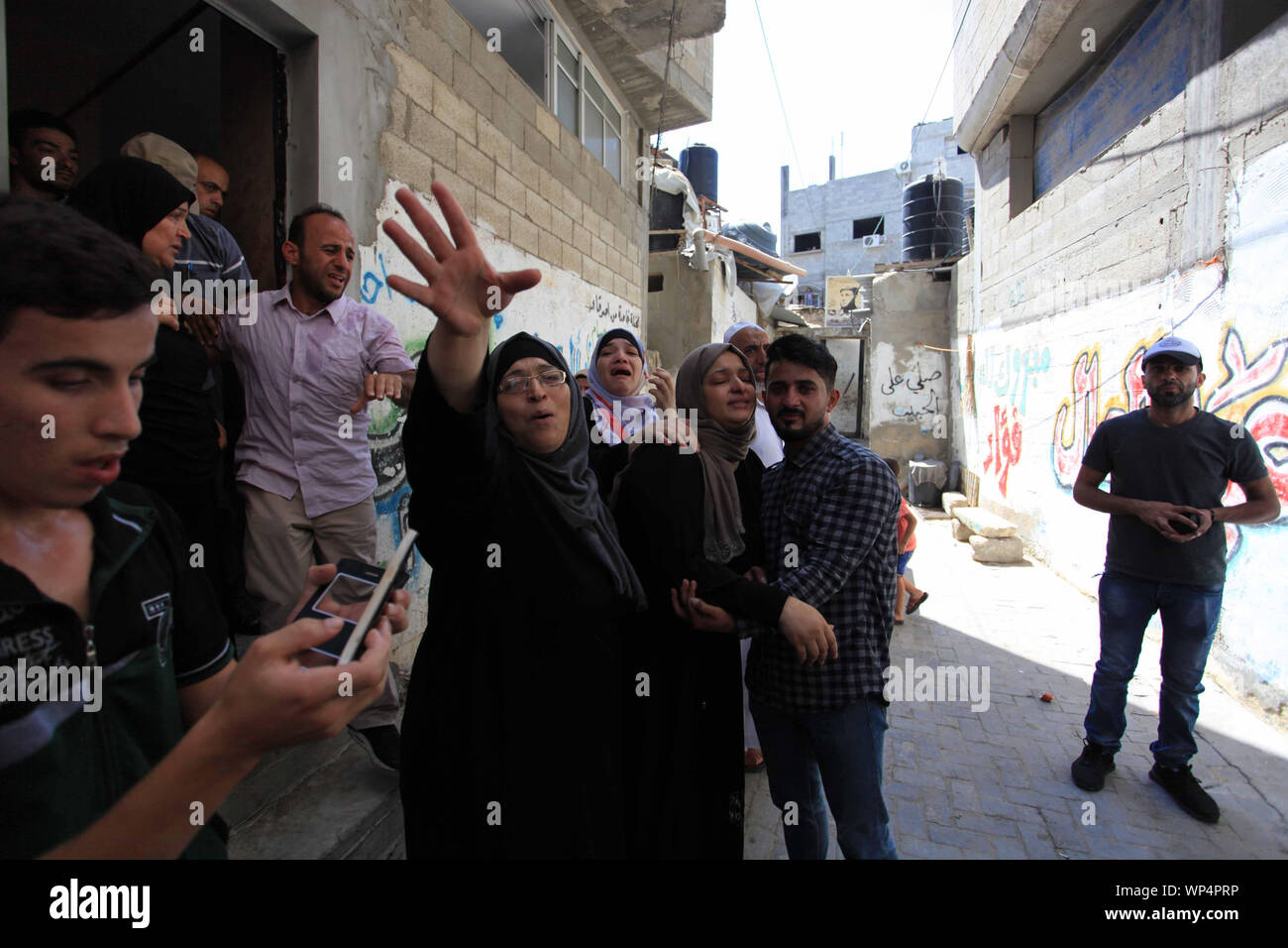 Gaza City, Gaza Strip, Palestinian Territory. 7th Sep, 2019. Relatives ...