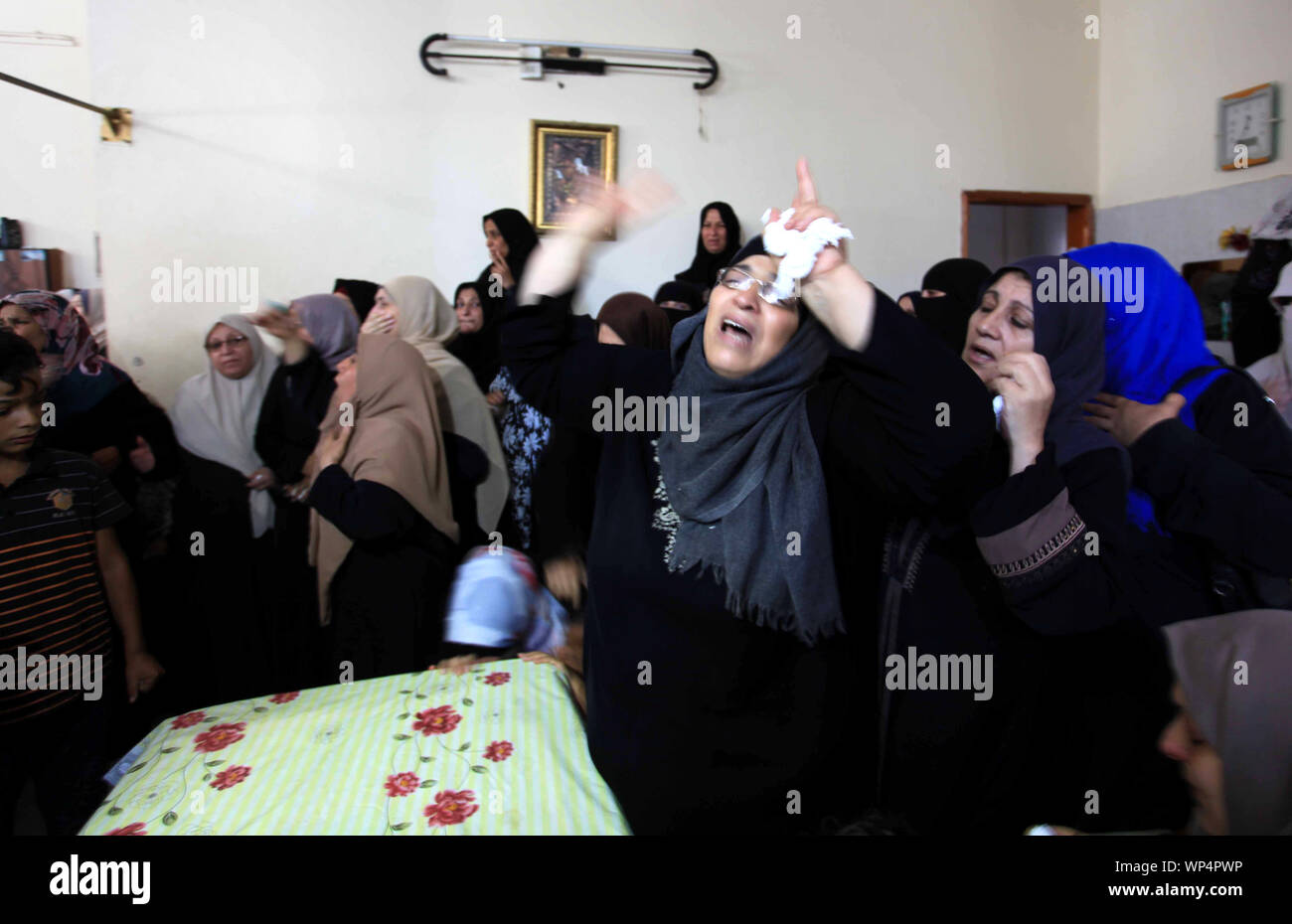 Gaza City, Gaza Strip, Palestinian Territory. 7th Sep, 2019. Relatives ...