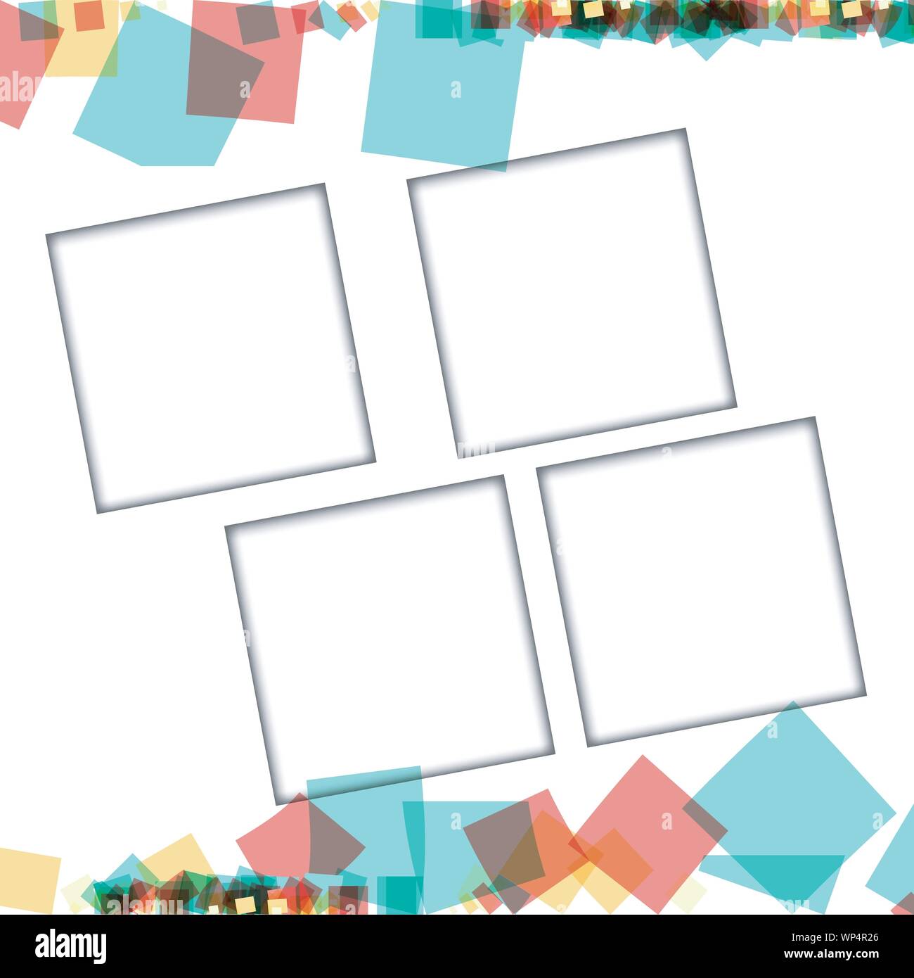 Colorful photo frames, vector illustrations. square borders with ...