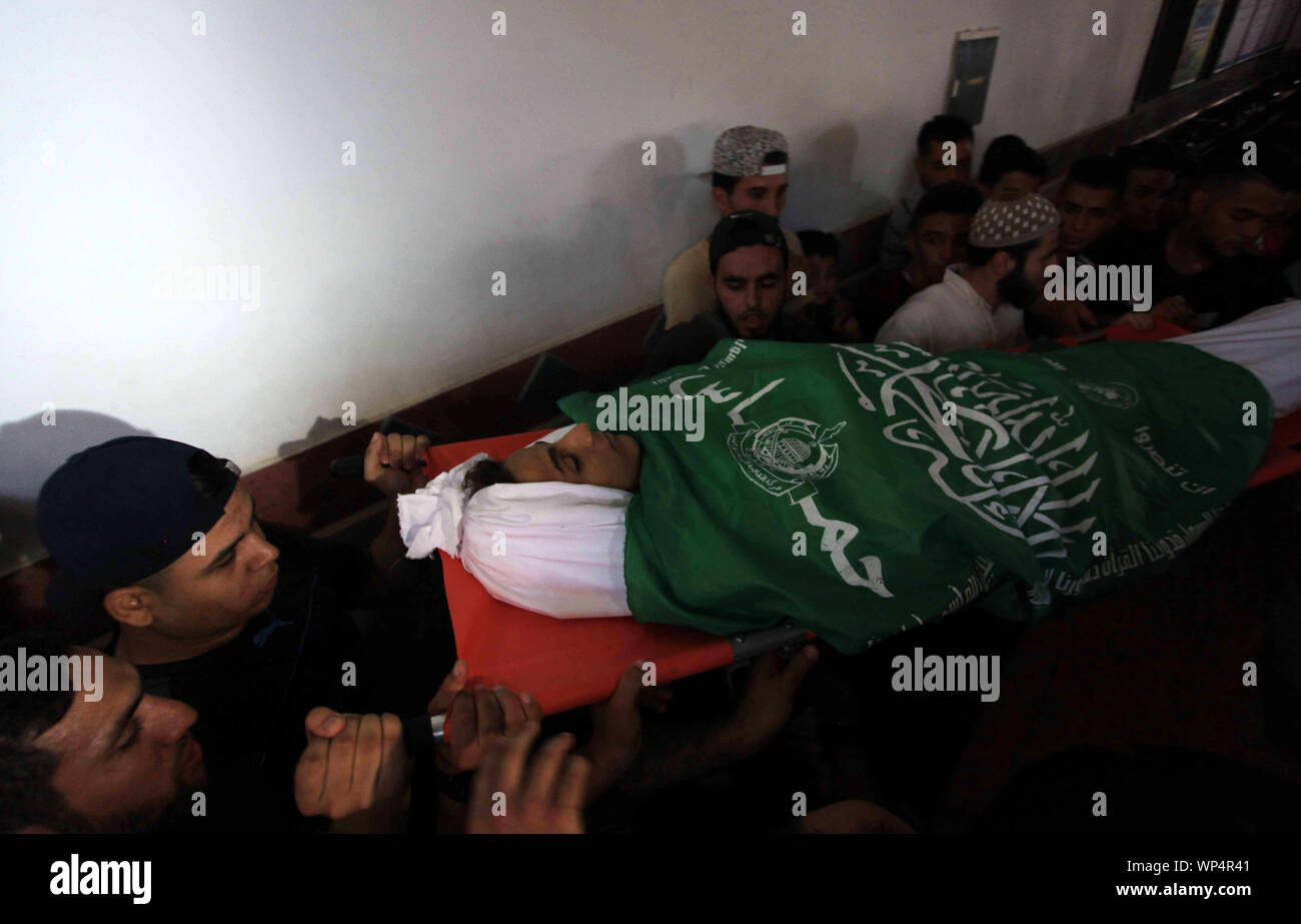Gaza City, Gaza Strip, Palestinian Territory. 7th Sep, 2019. Mourners ...