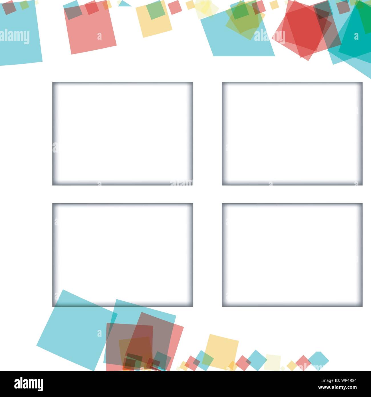 Colorful photo frames, vector illustrations. square borders with ...