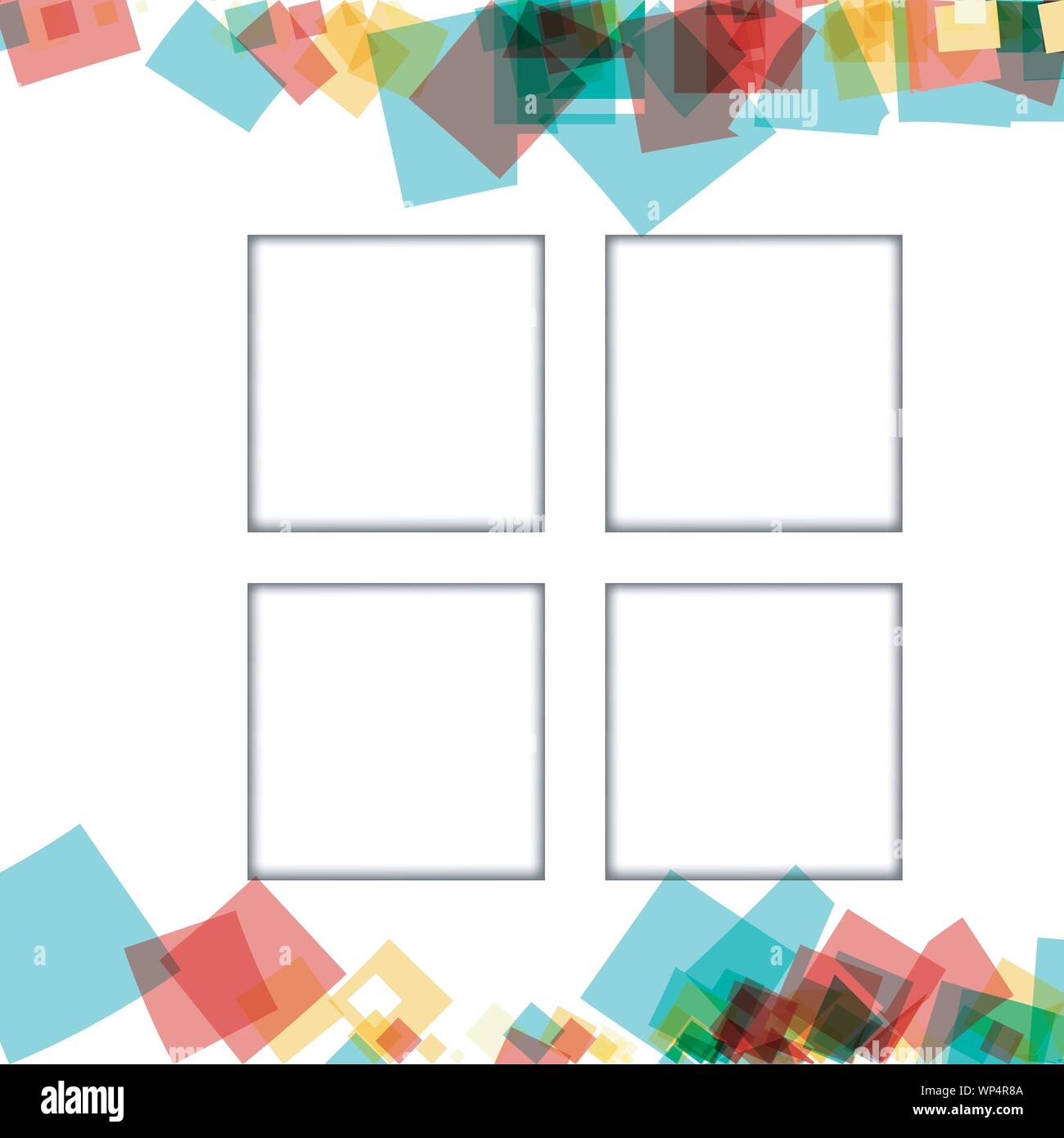Colorful photo frames, vector illustrations. square borders with ...