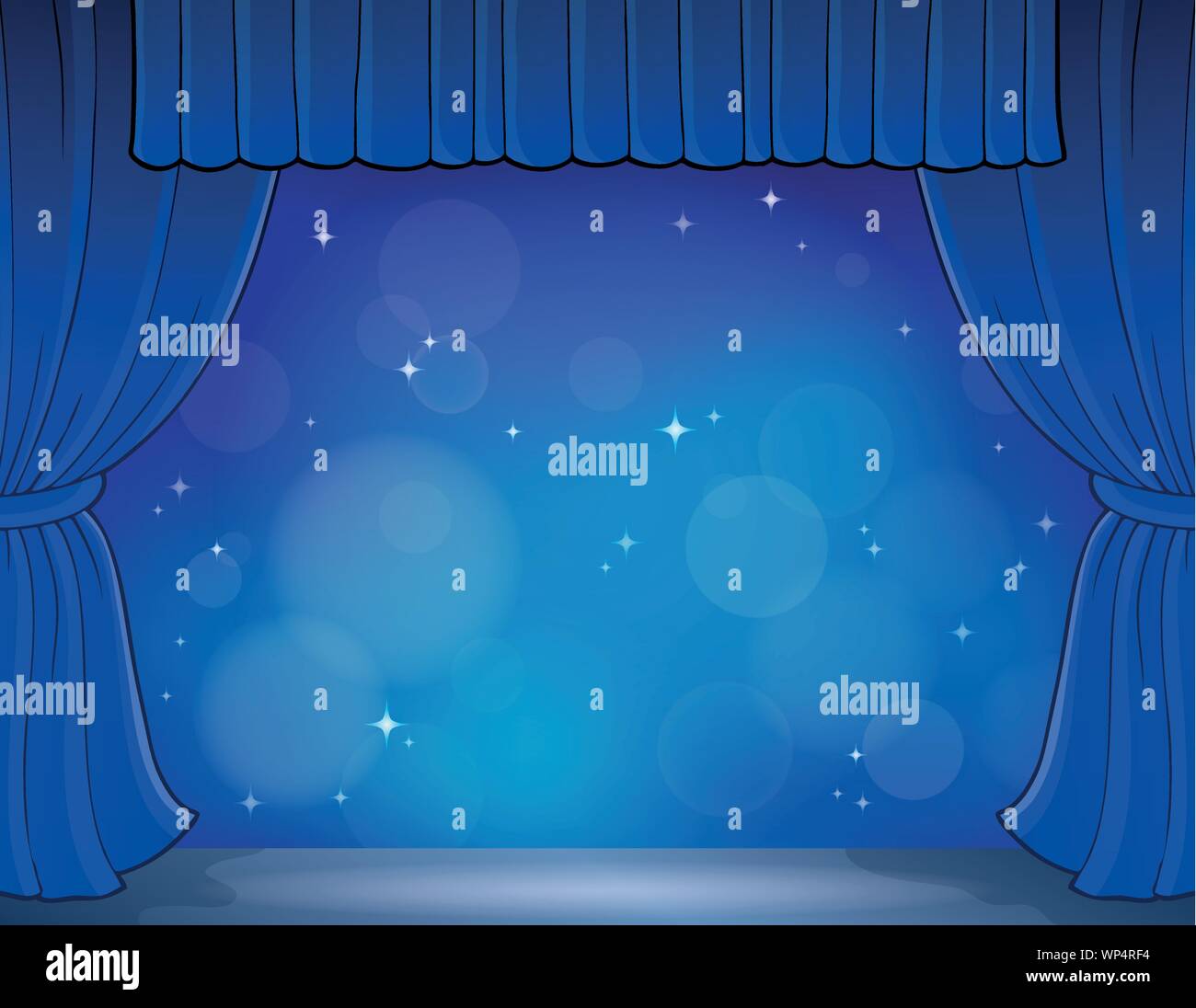 Blue stage curtains Stock Vector Images - Alamy