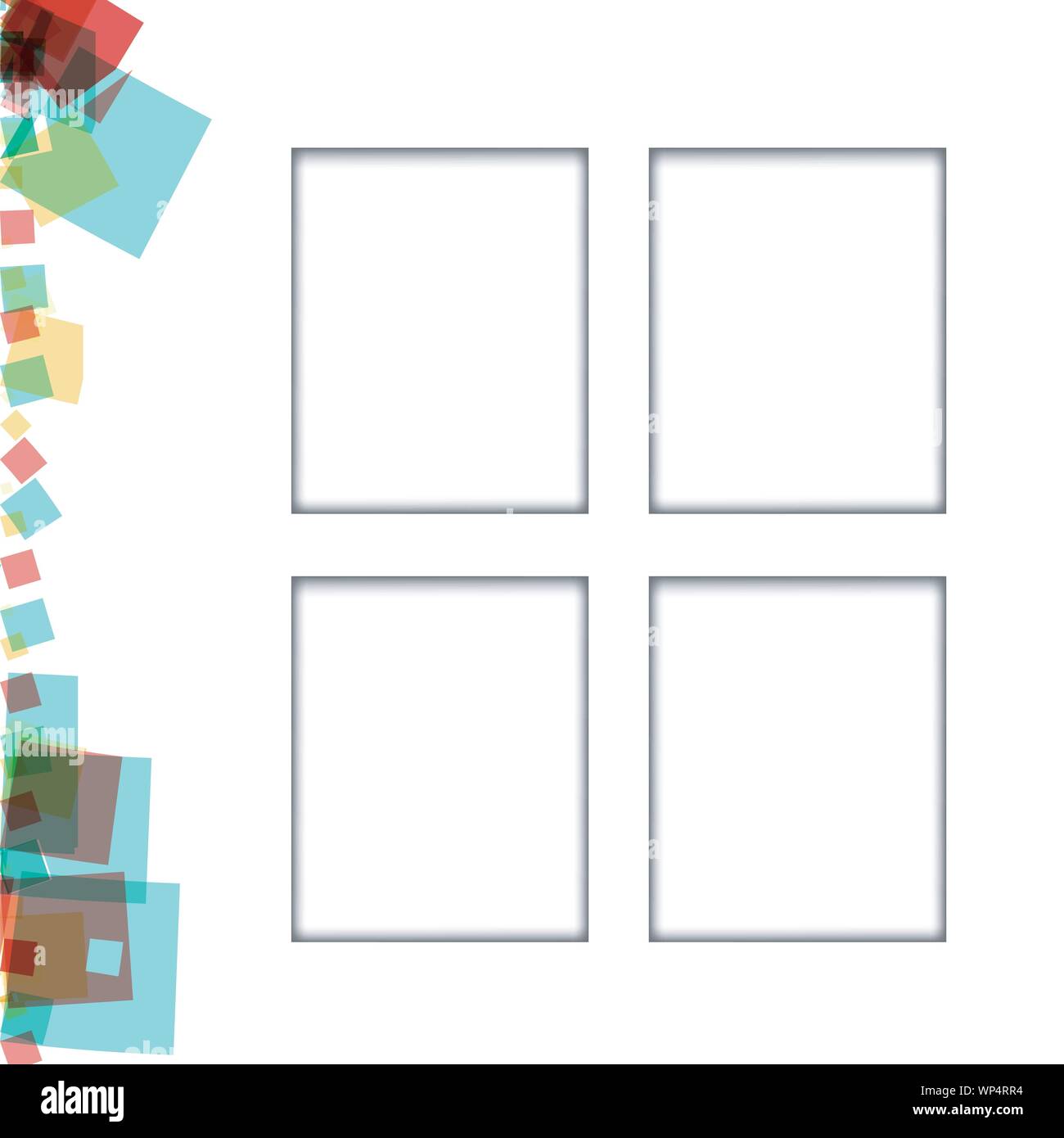 Colorful photo frames, vector illustrations. square borders with ...