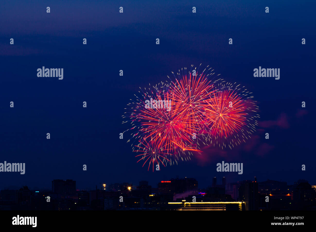 Fireworks in the night sky Stock Photo - Alamy