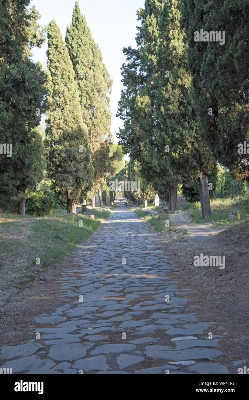View of Appia Ancient historic Roman road Stock Photo - Alamy