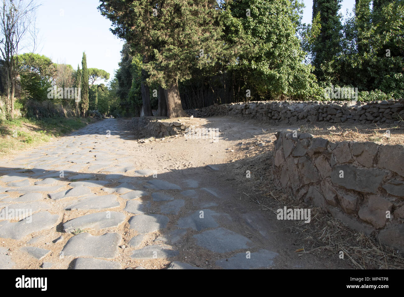 View of Appia Ancient historic Roman road Stock Photo - Alamy