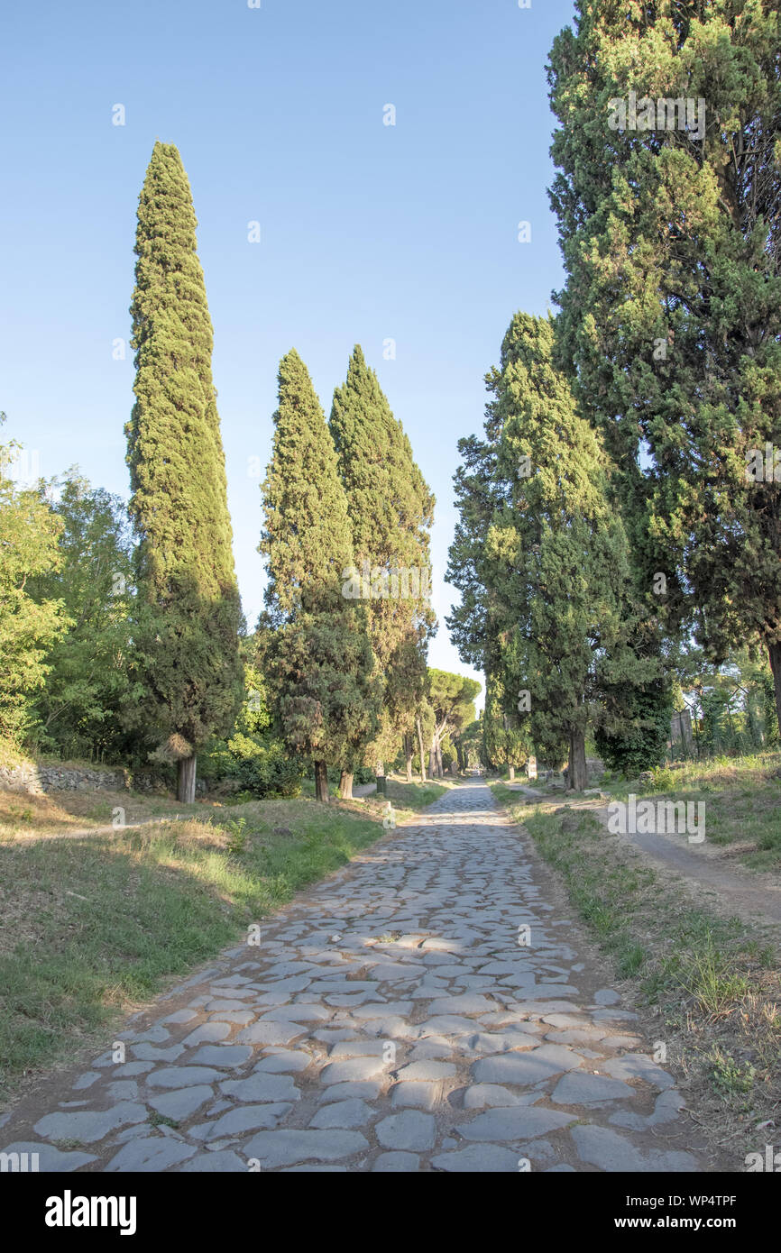 View of Appia Ancient historic Roman road Stock Photo - Alamy