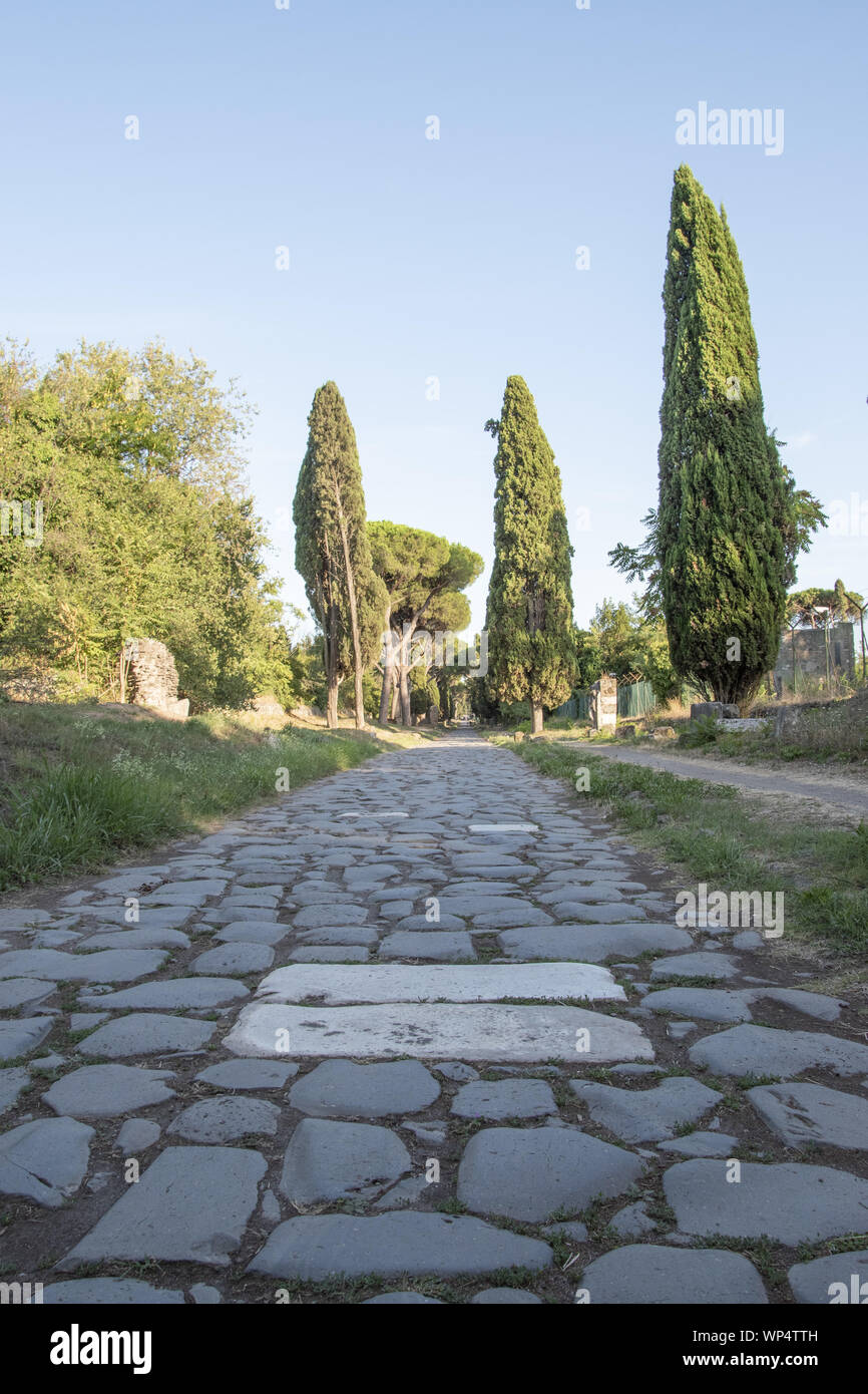 View of Appia Ancient historic Roman road Stock Photo - Alamy