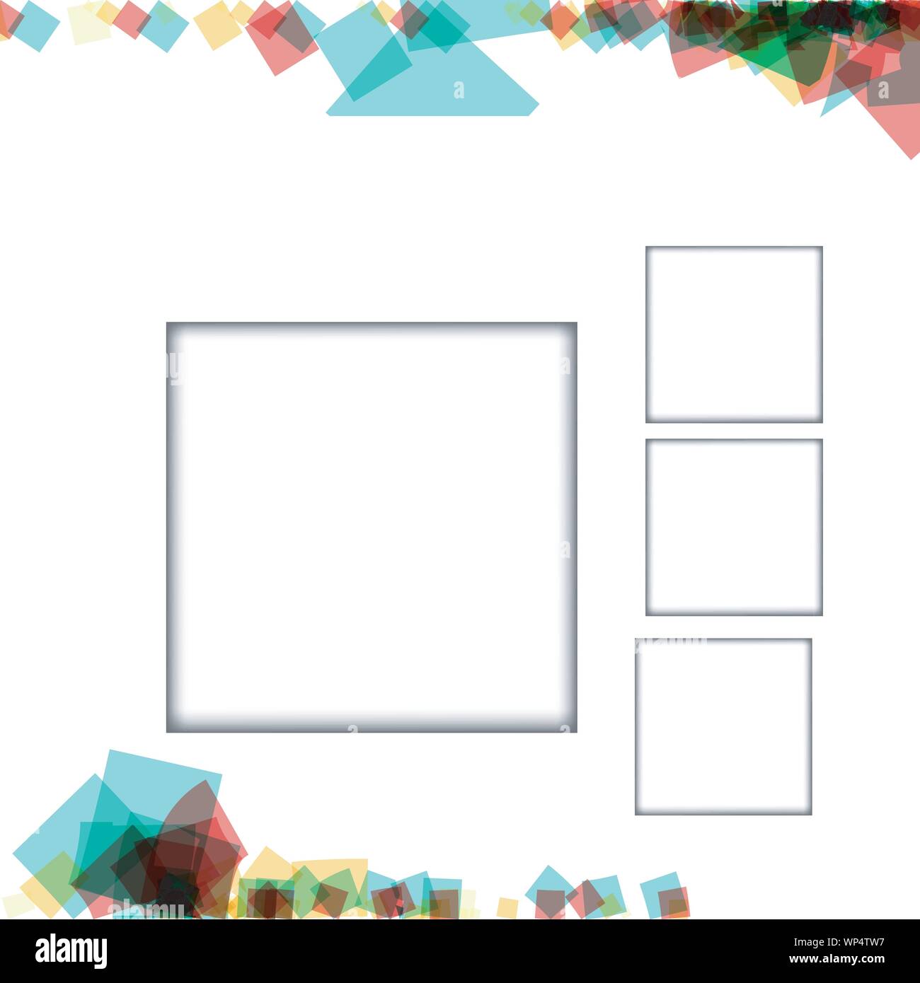 Colorful photo frames, vector illustrations. square borders with ...