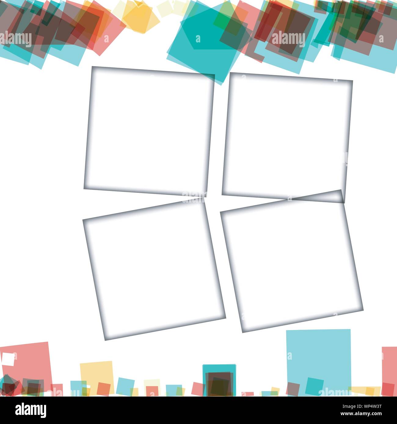 Colorful photo frames, vector illustrations. square borders with ...