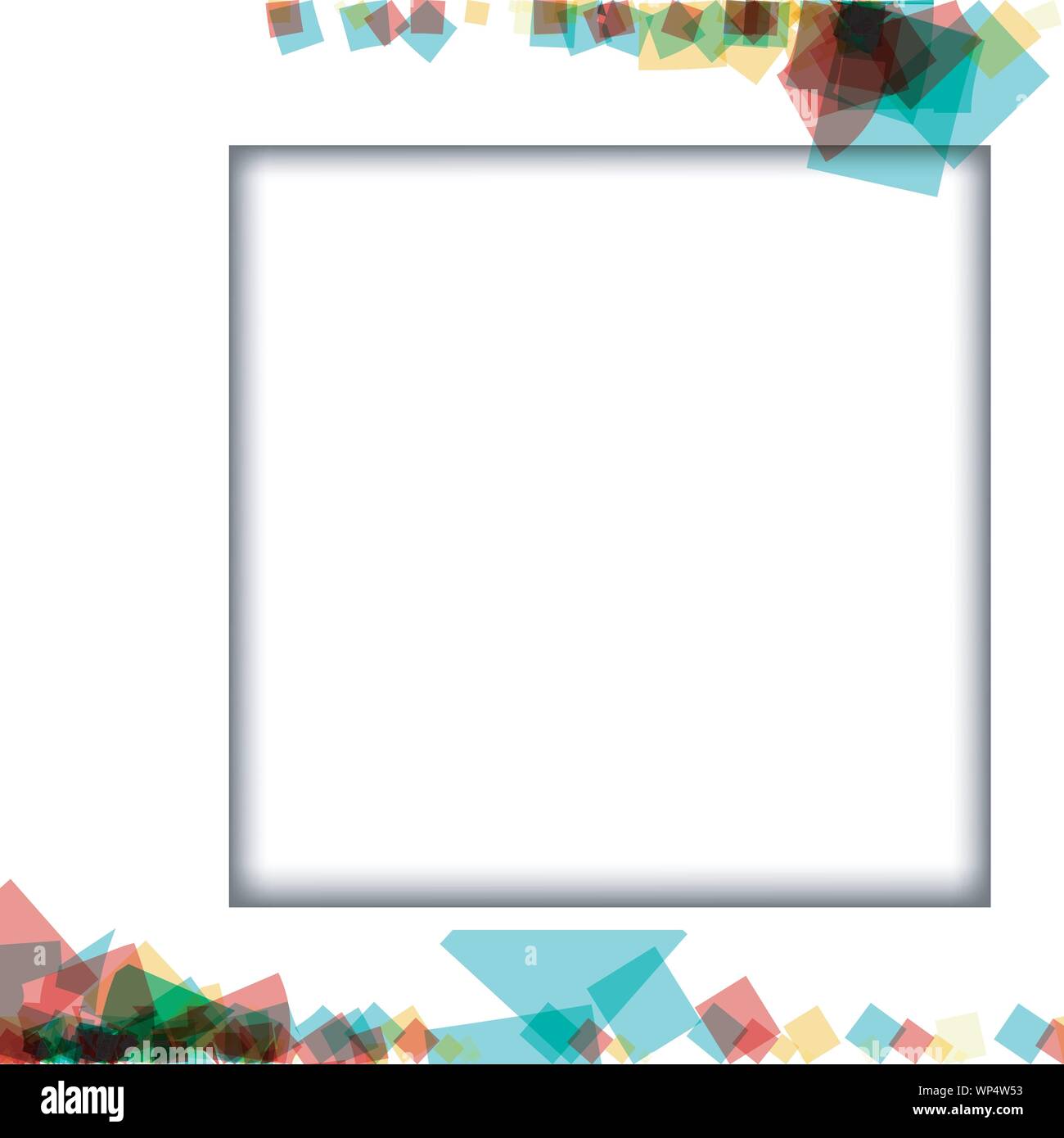 Colorful photo frames, vector illustrations. square borders with ...