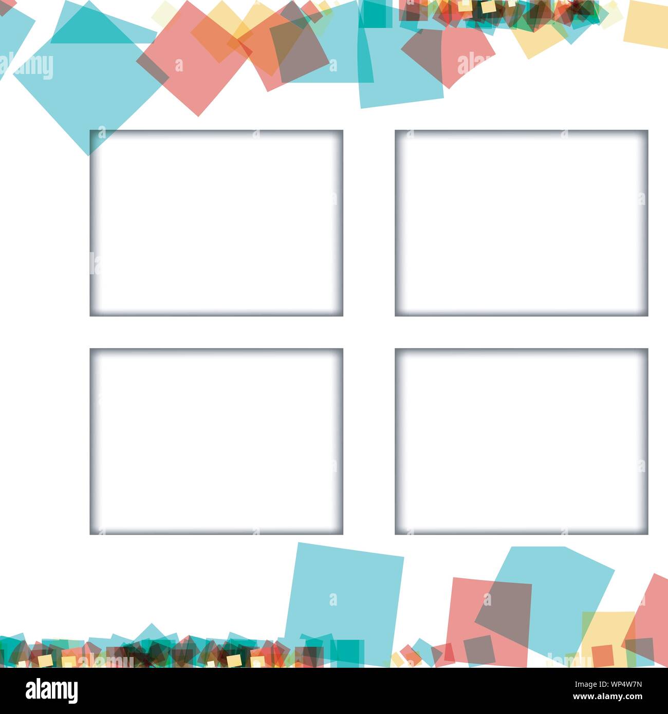 Colorful photo frames, vector illustrations. square borders with ...