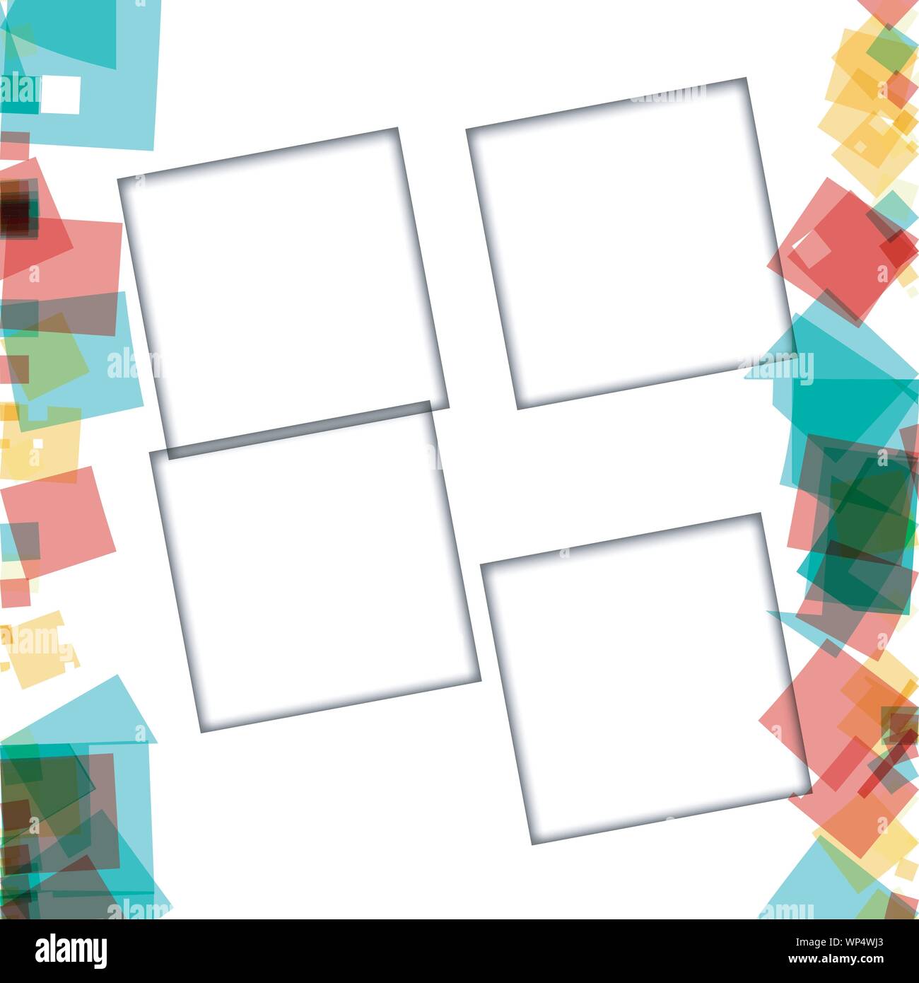 Colorful photo frames, vector illustrations. square borders with ...