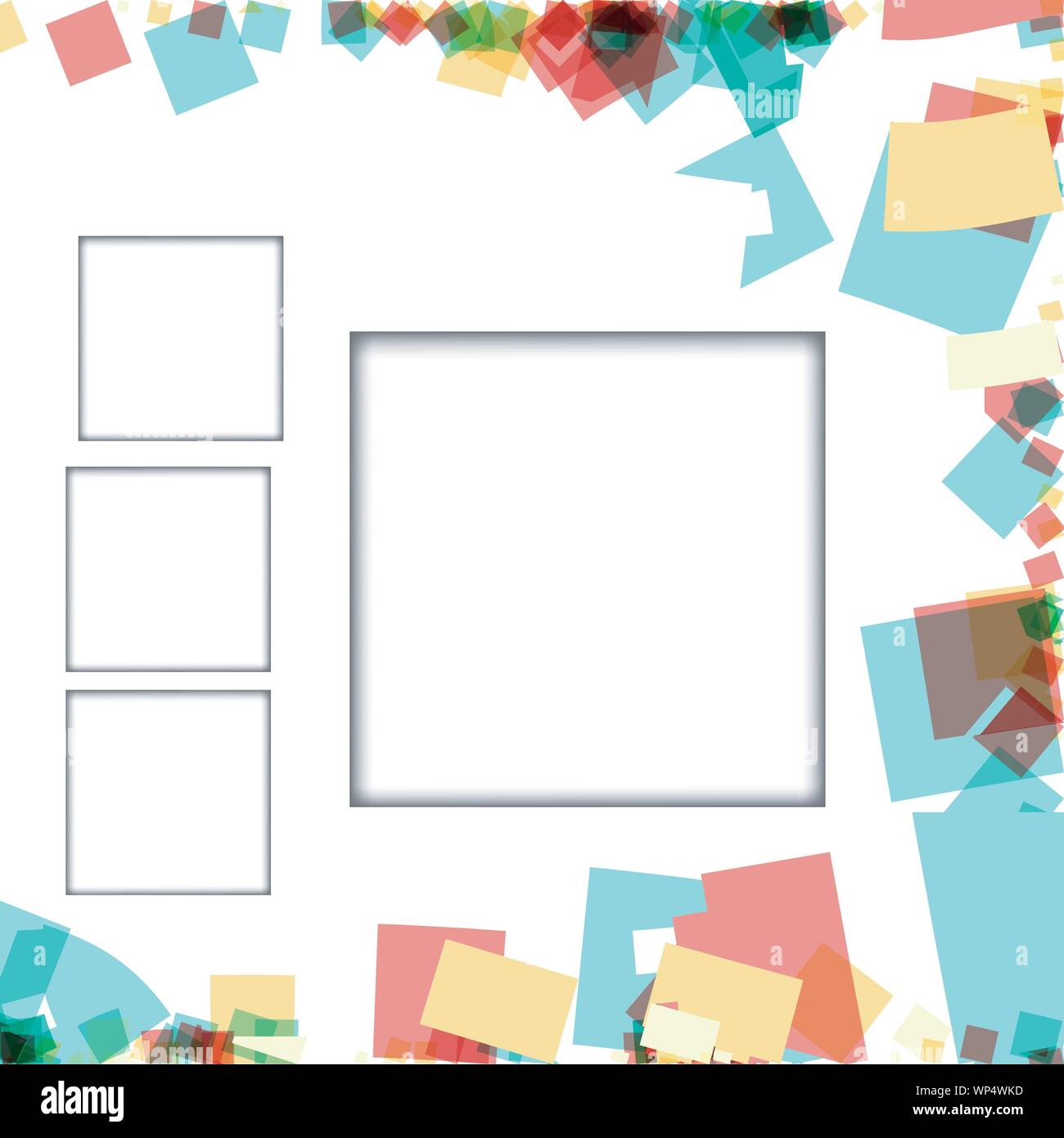 Colorful photo frames, vector illustrations. square borders with ...