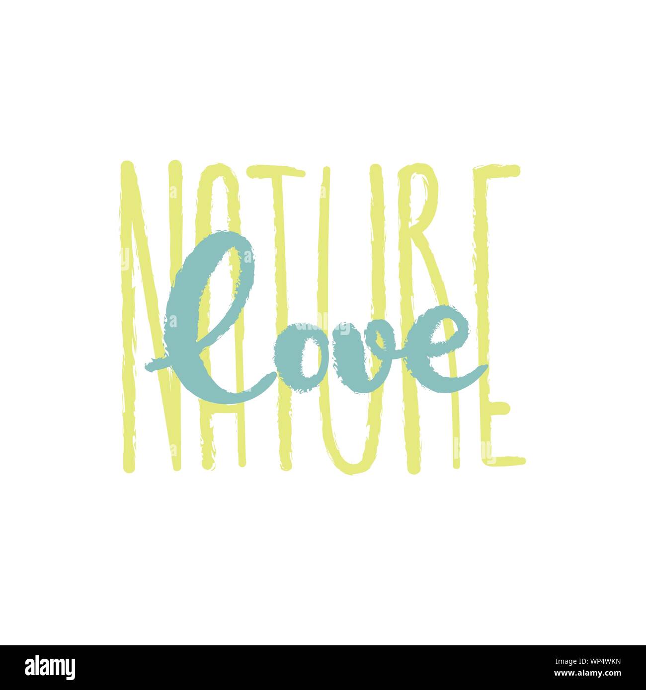 Ecology lettering sign, love of Earth inspirational typography Stock ...