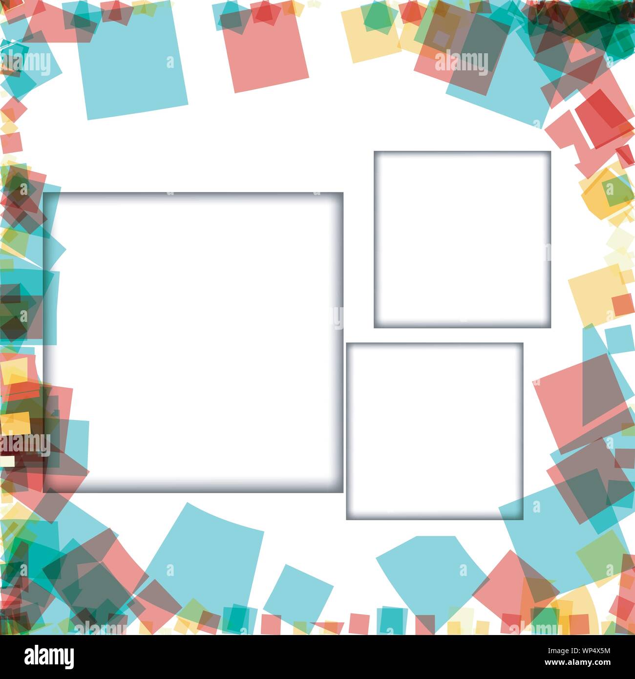 Colorful photo frames, vector illustrations. square borders with ...