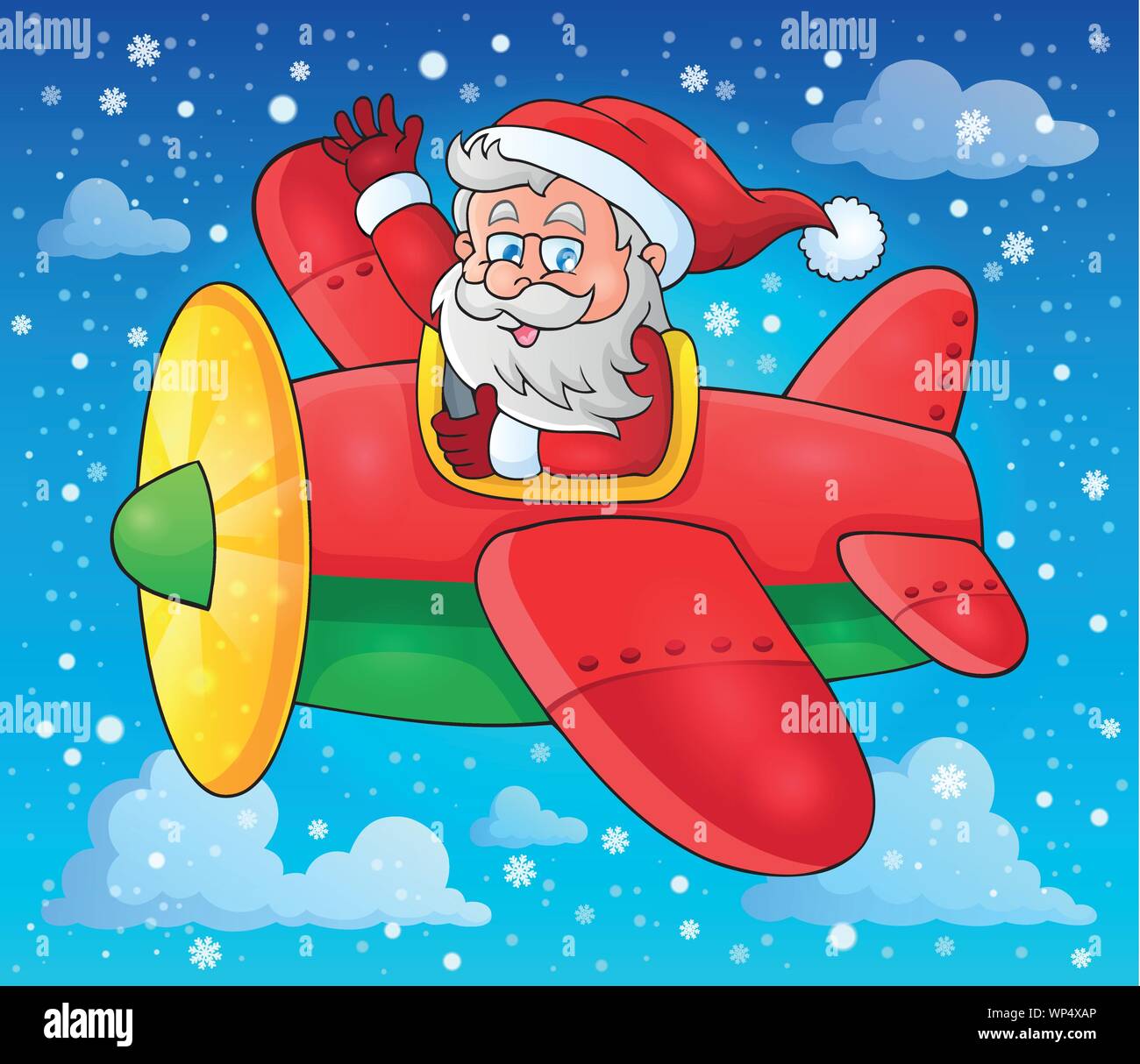 Santa Claus in plane theme image 3 Stock Vector Image & Art - Alamy