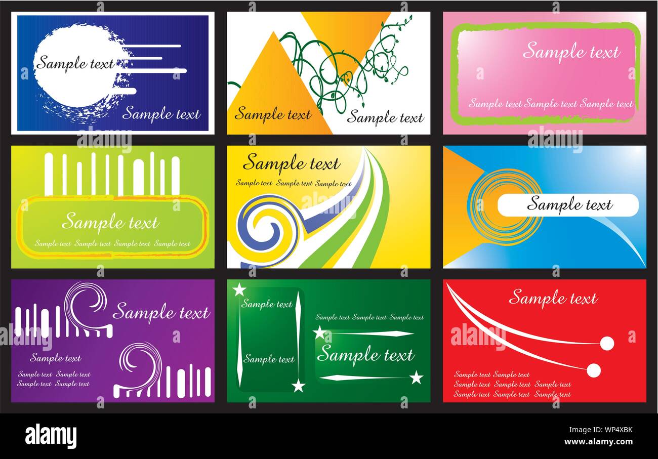 visiting cards set 3 Stock Vector Image & Art - Alamy