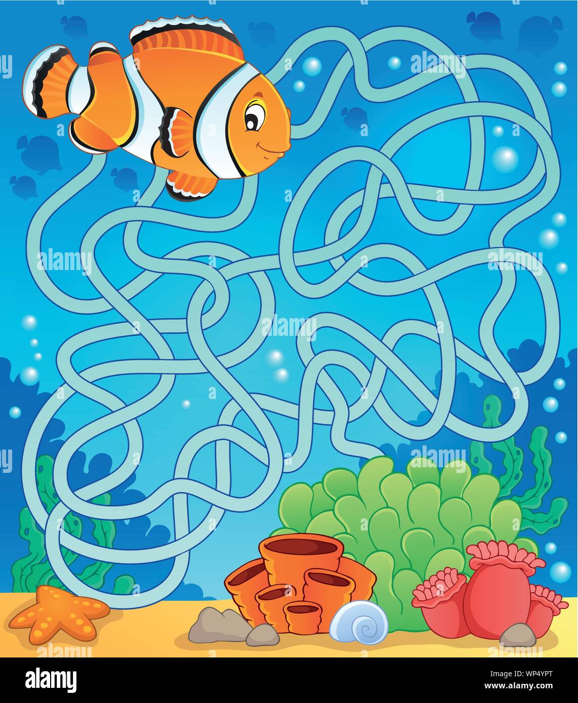 Maze 18 with fish theme Stock Vector Image & Art - Alamy
