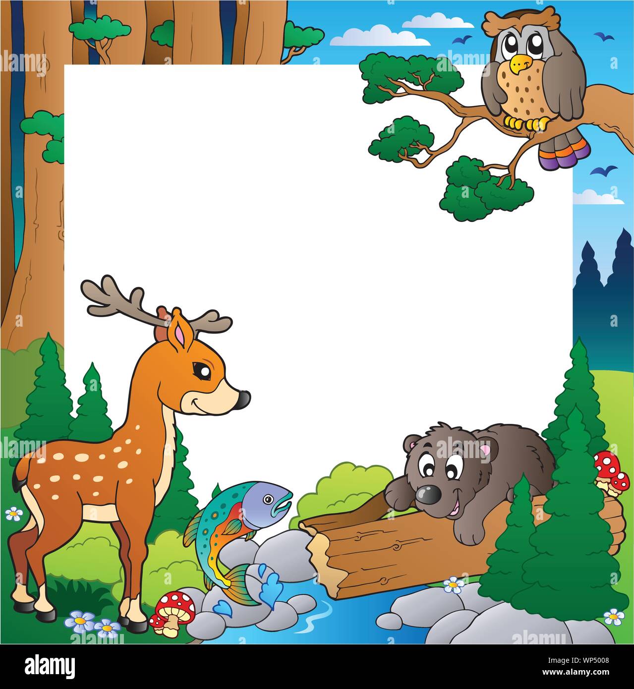 Frame with forest theme 1 Stock Vector Image & Art - Alamy