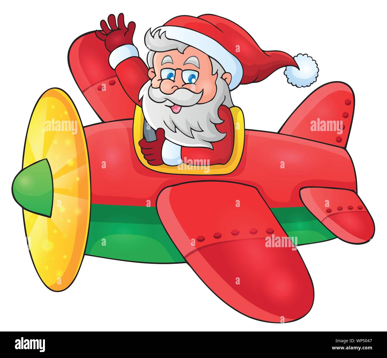 Santa flying christmas plane hi-res stock photography and images - Alamy