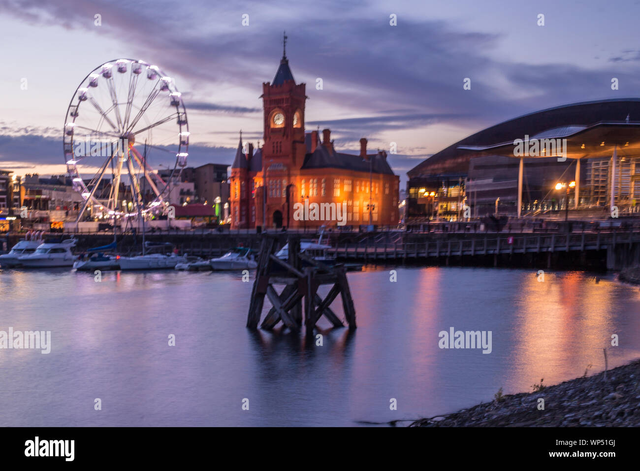 The port with its historic part in the city of Cardiff, Wales Stock ...