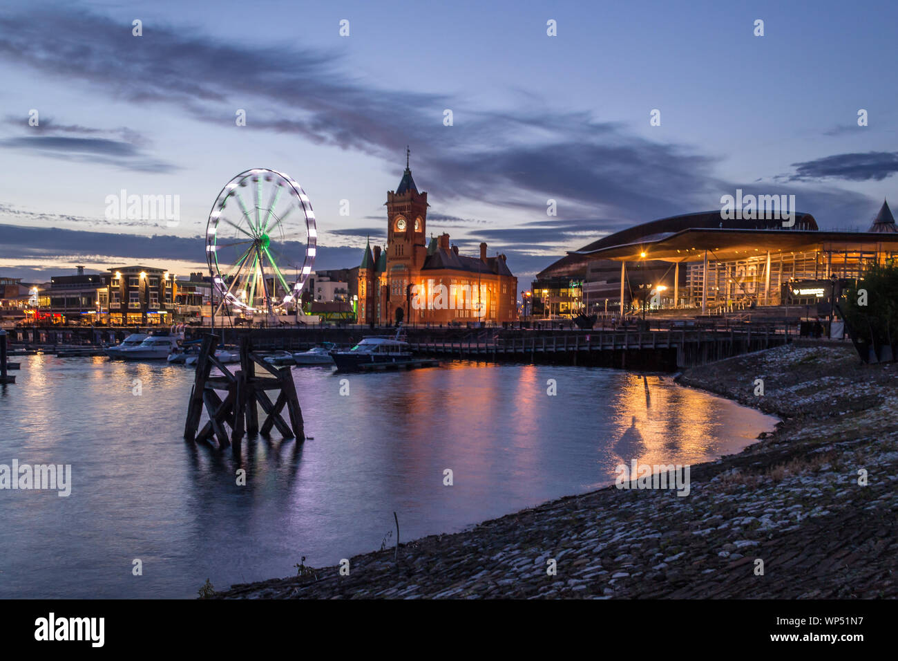 The port with its historic part in the city of Cardiff, Wales Stock ...