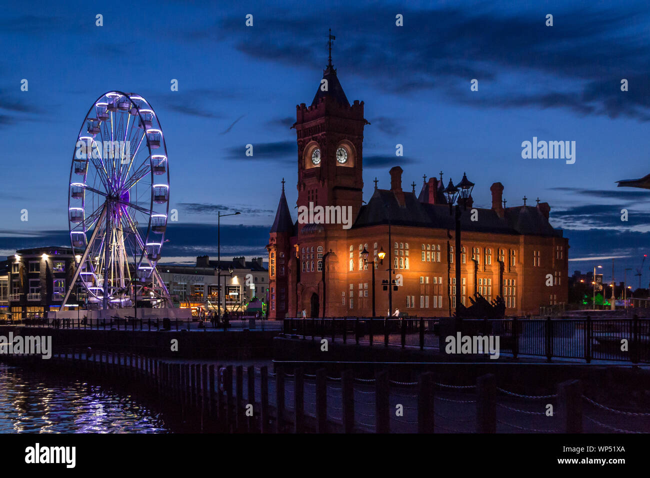 The port with its historic part in the city of Cardiff, Wales Stock ...