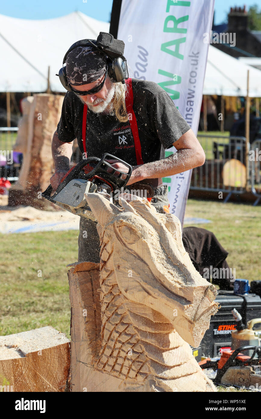 Beith, Ayrshire, UK. 07 September 2019. The second Chainsaw Art ...