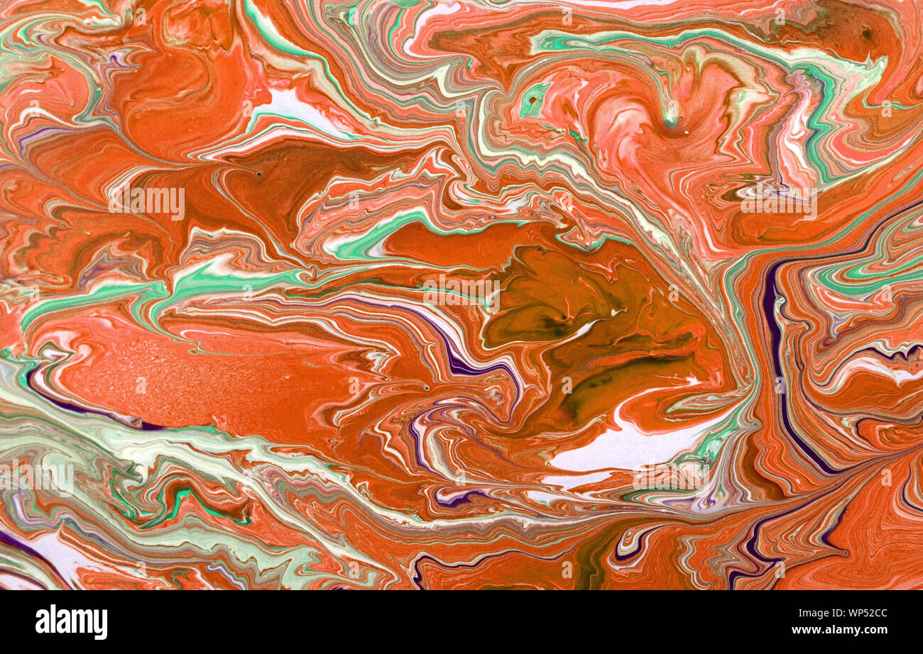 Abstract pattern in a soap film formed by the film of soap reflecting ...