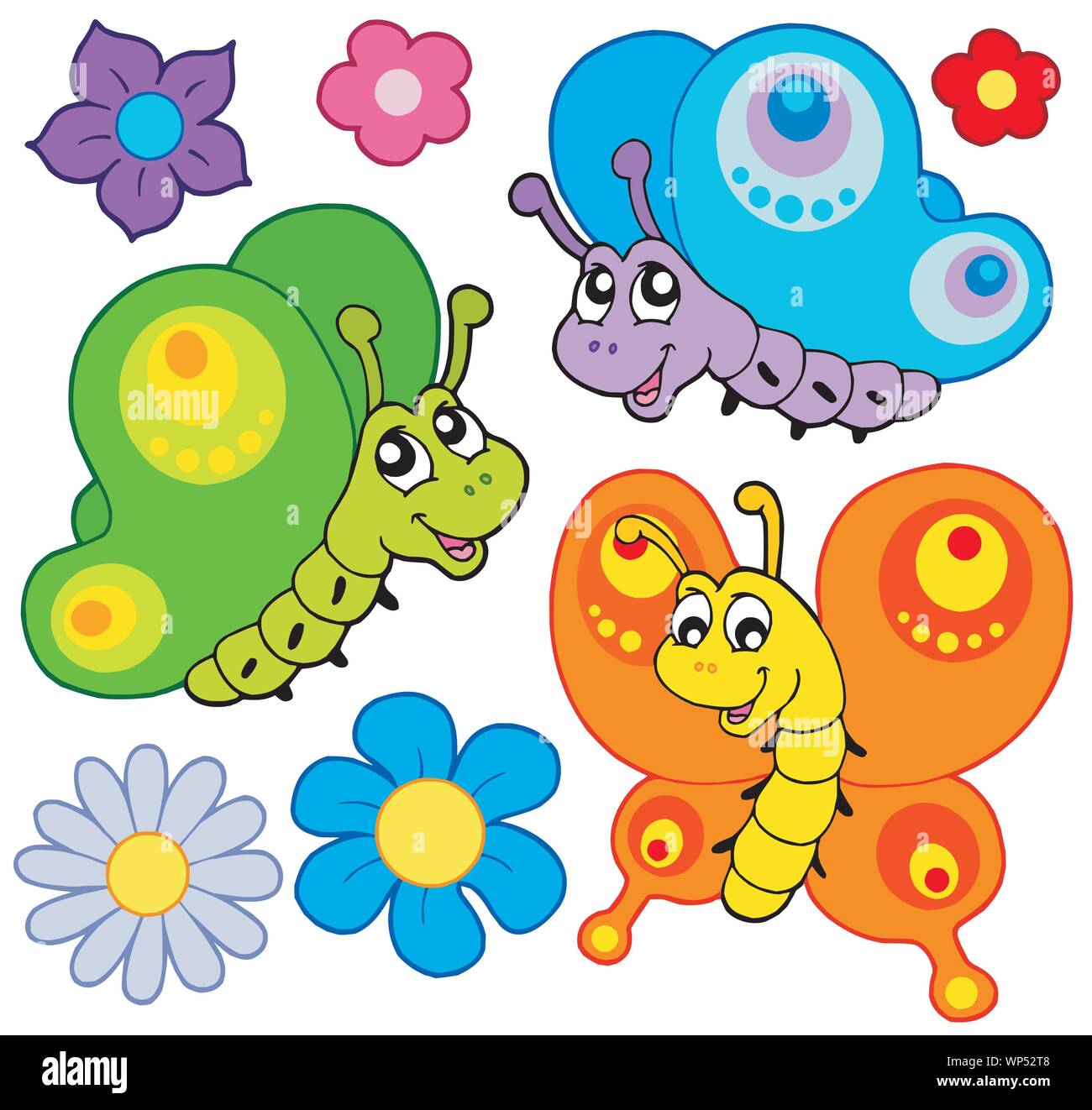 Cartoon butterflies collection Stock Vector Image & Art - Alamy