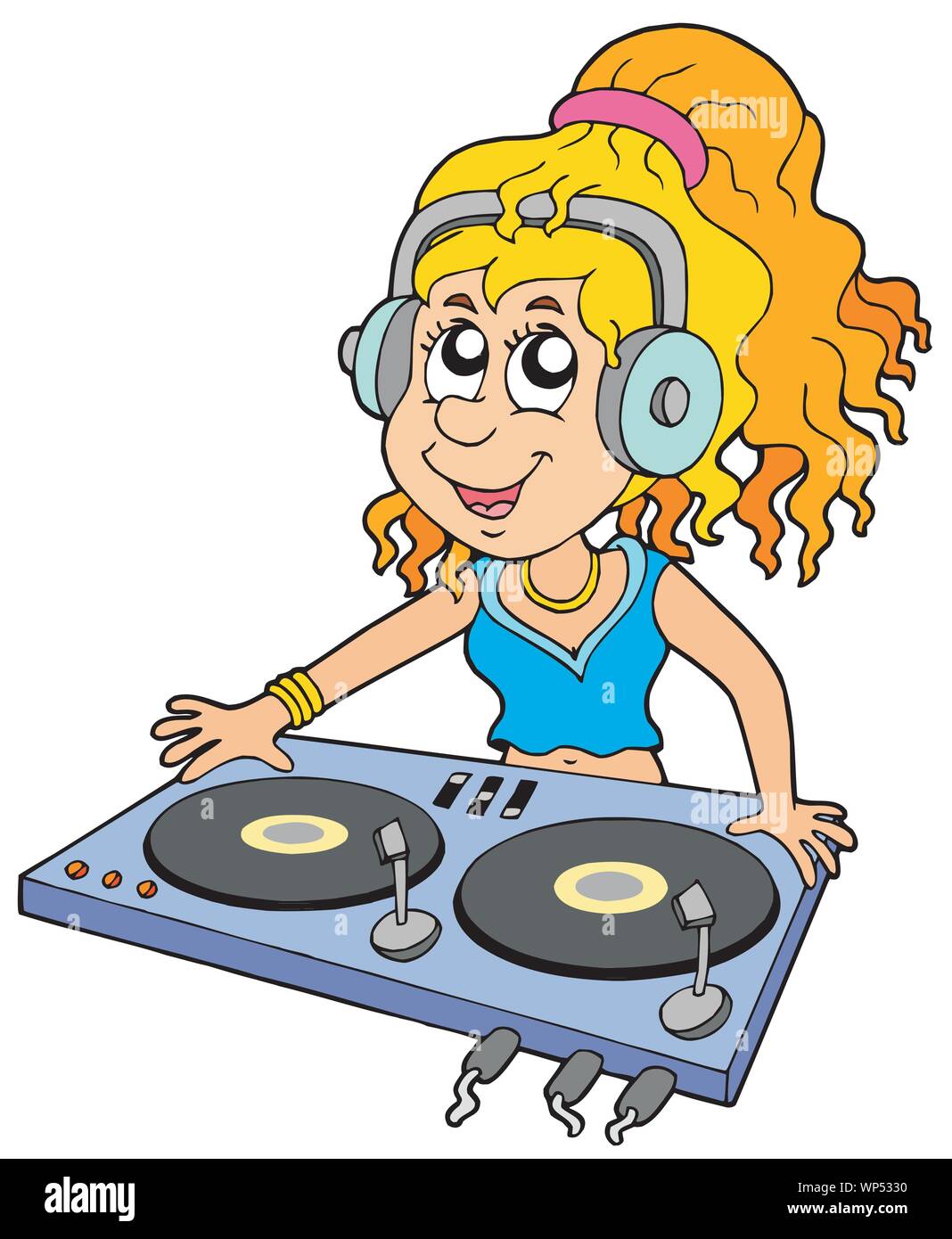 Cartoon DJ girl Stock Vector Image & Art - Alamy