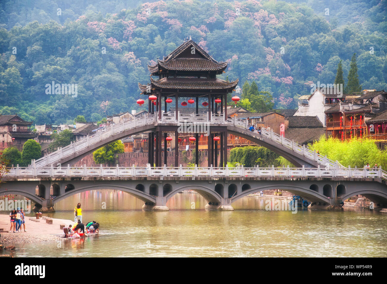 Fenghuang, China. September 13, 2015. A chinese designed bridge and ...