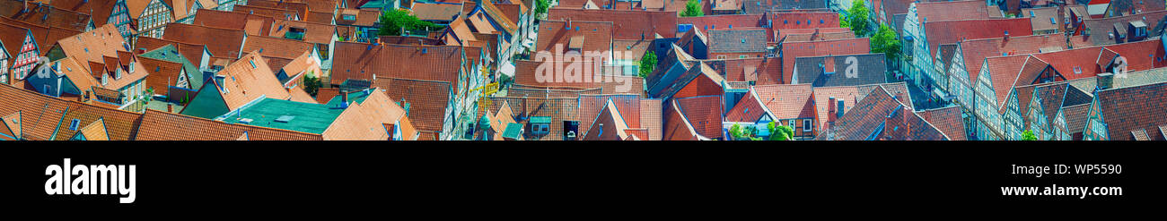 Aerial view of medieval city rooftops Stock Photo - Alamy