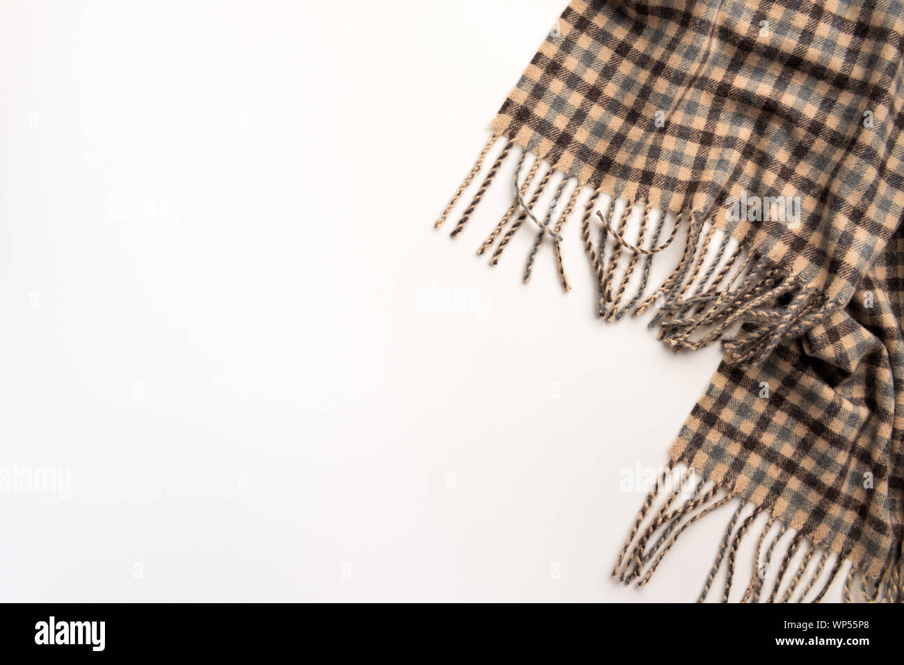 Warm scarf isolated on white background. Flat lay Stock Photo - Alamy