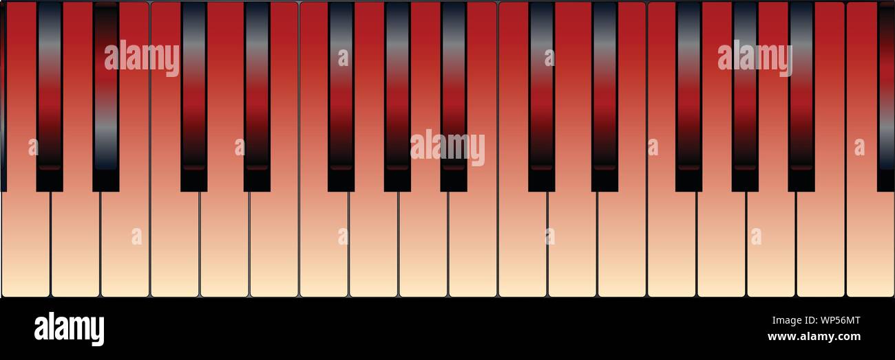 Red Piano Keys Stock Vector Image & Art - Alamy