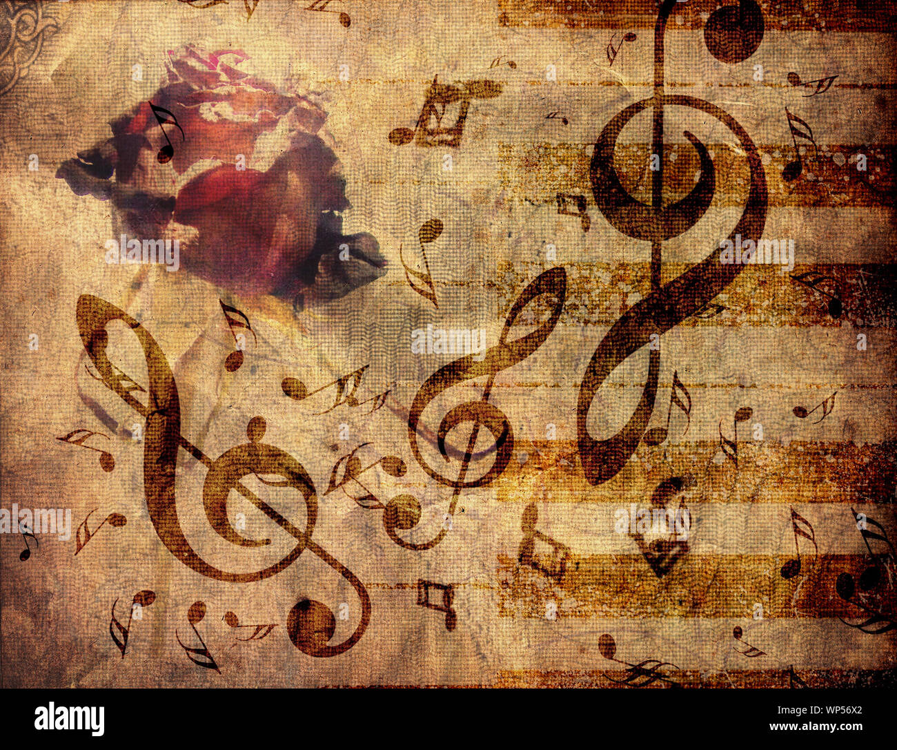 Vintage Music Notes Background Old Music Notes Photos, Images