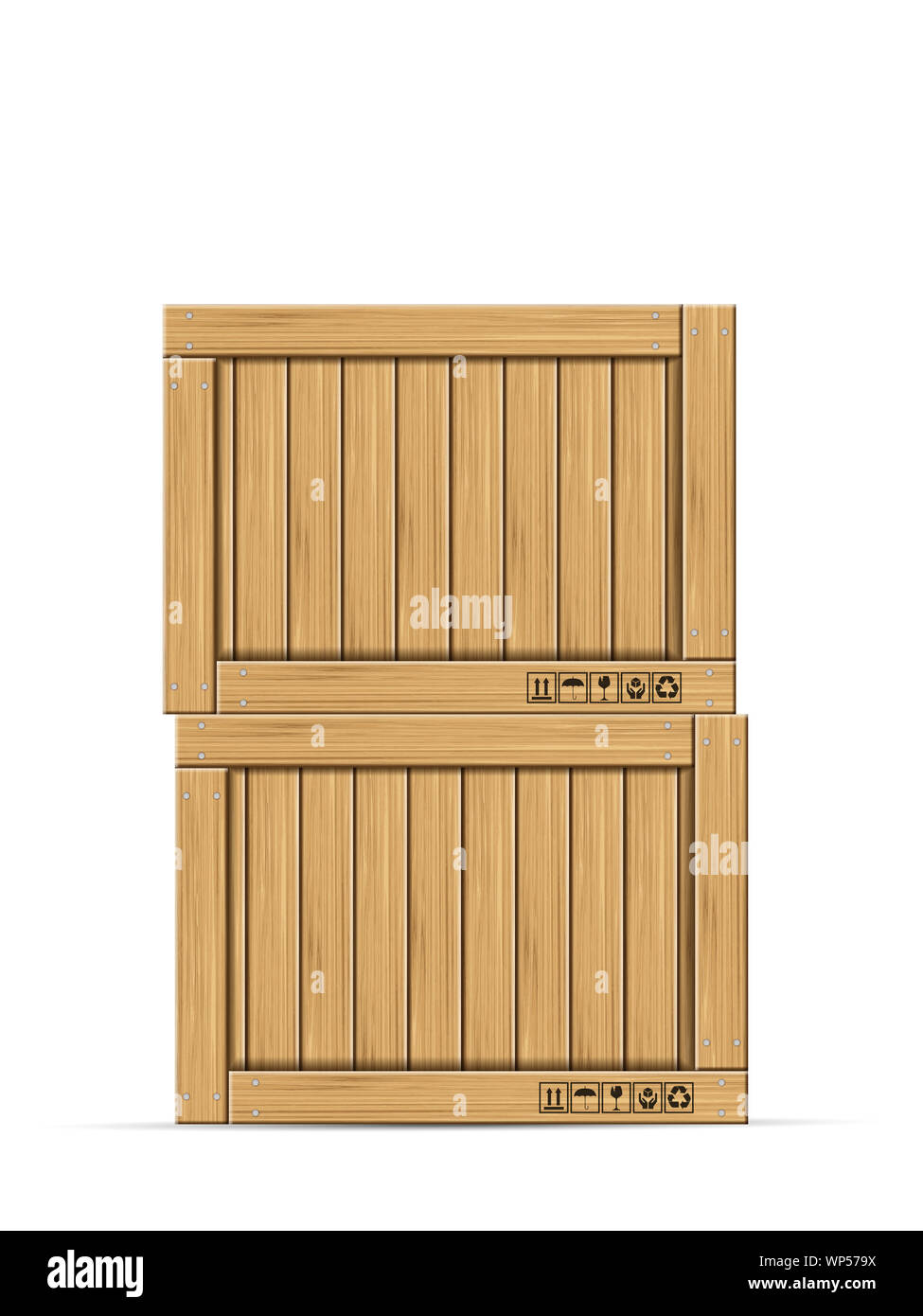 Wooden boxes on a white background. Vector illustration Stock Photo - Alamy
